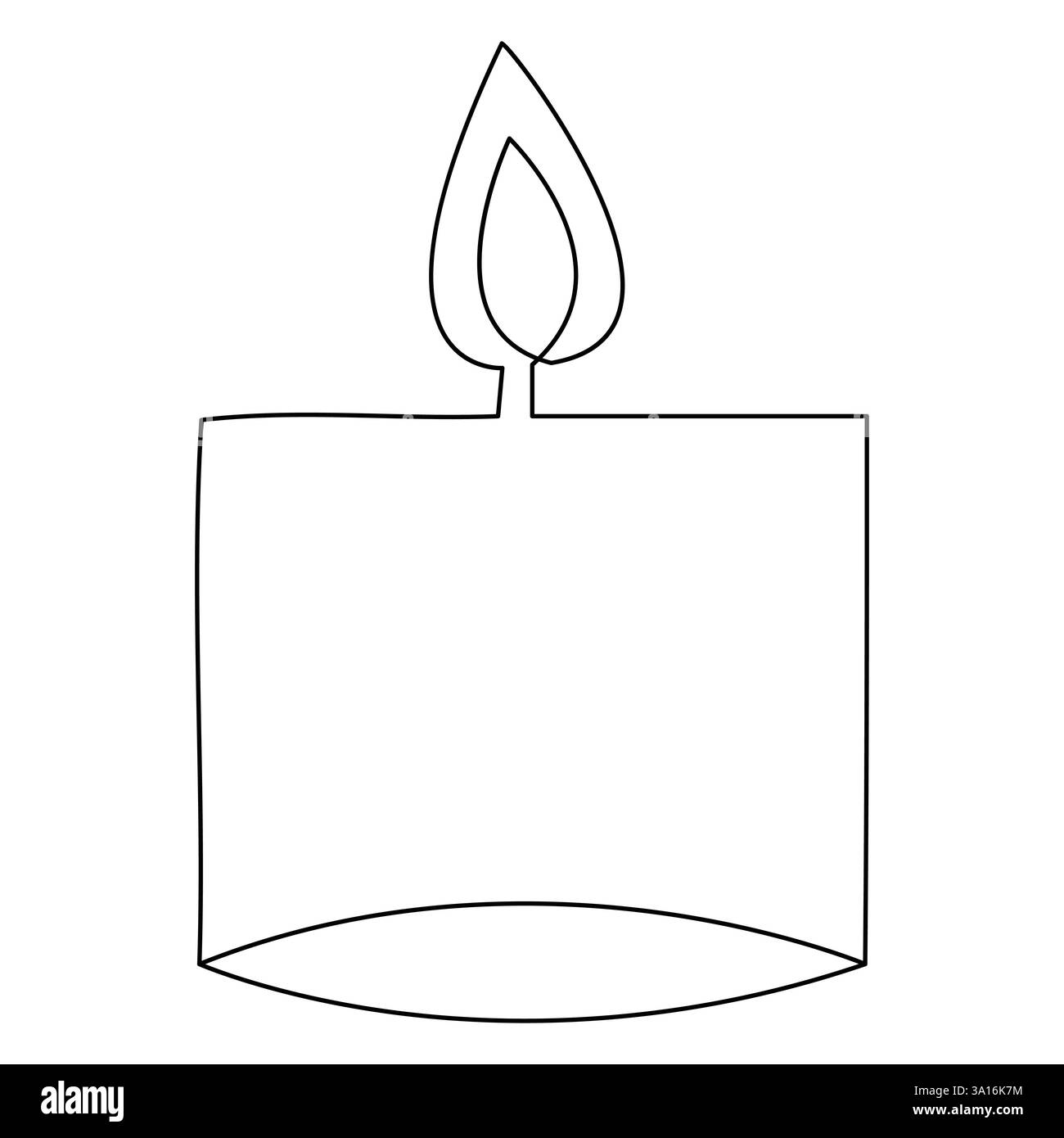 Continuous candle is burning fire drawing art by one line vector ...