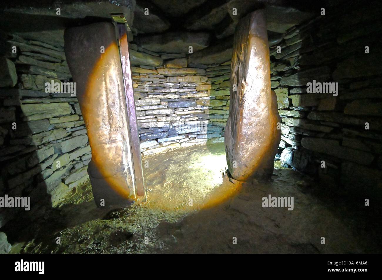 interior of underground Grain earth house Kirkwall Orkney Scotland ...