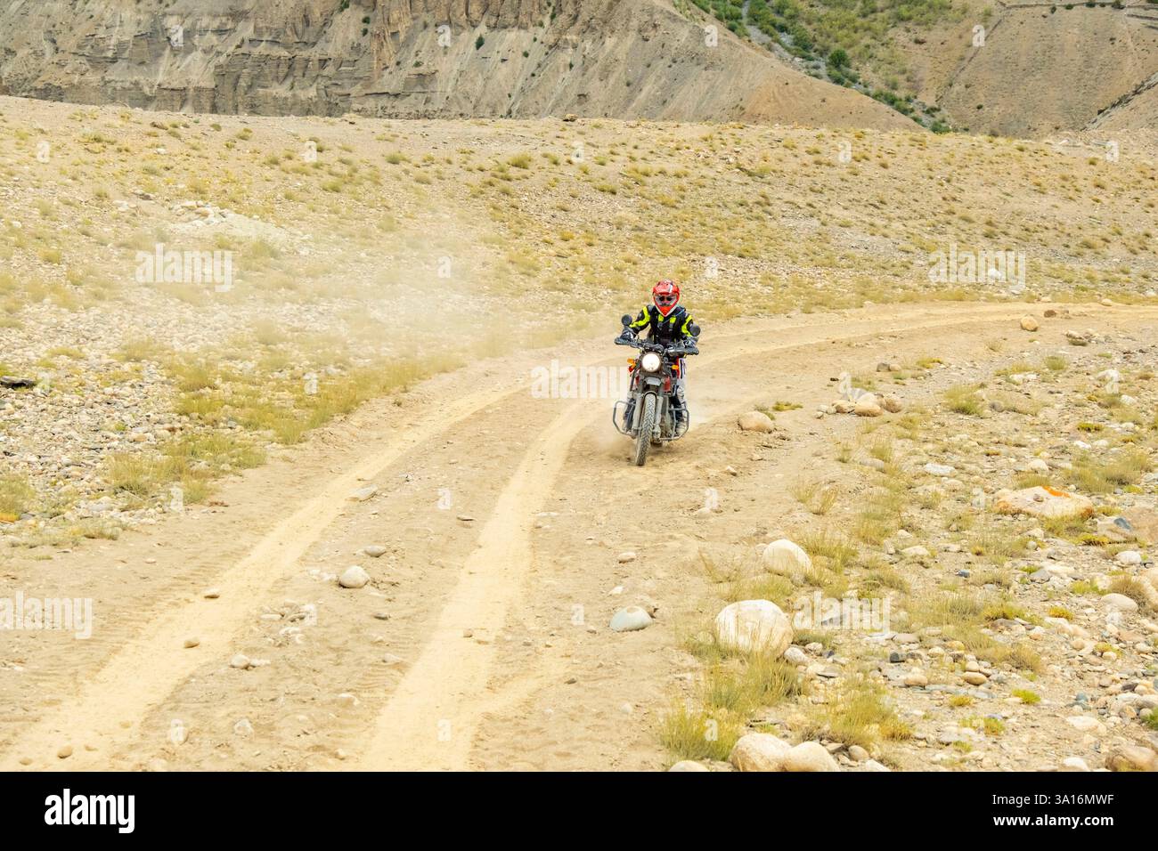 India, Ladakh state, Trans-Himalayan, motorbike tour on Royal enfield ...