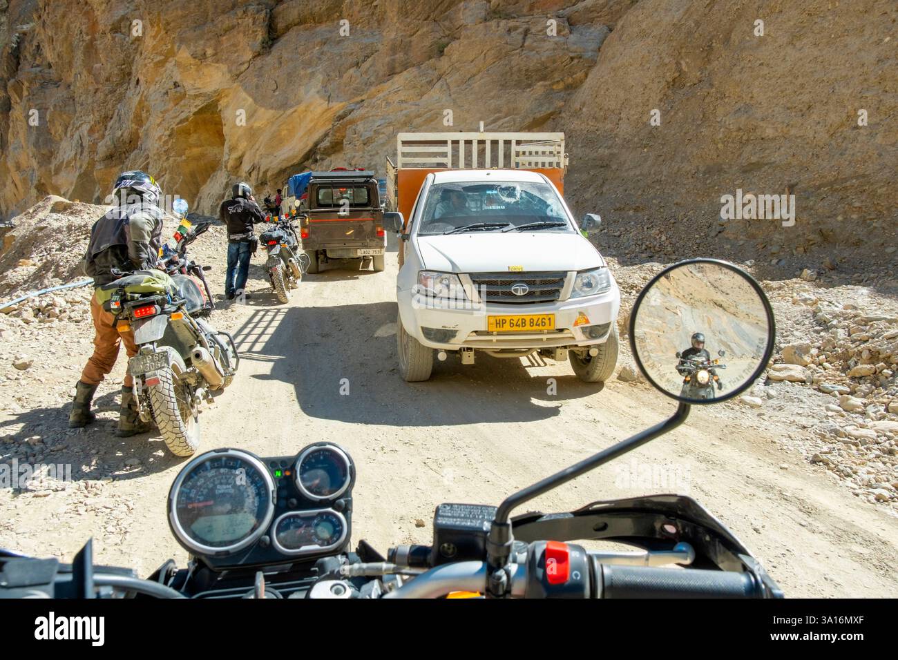 India, Ladakh state, Trans-Himalayan, motorbike tour on Royal enfield ...