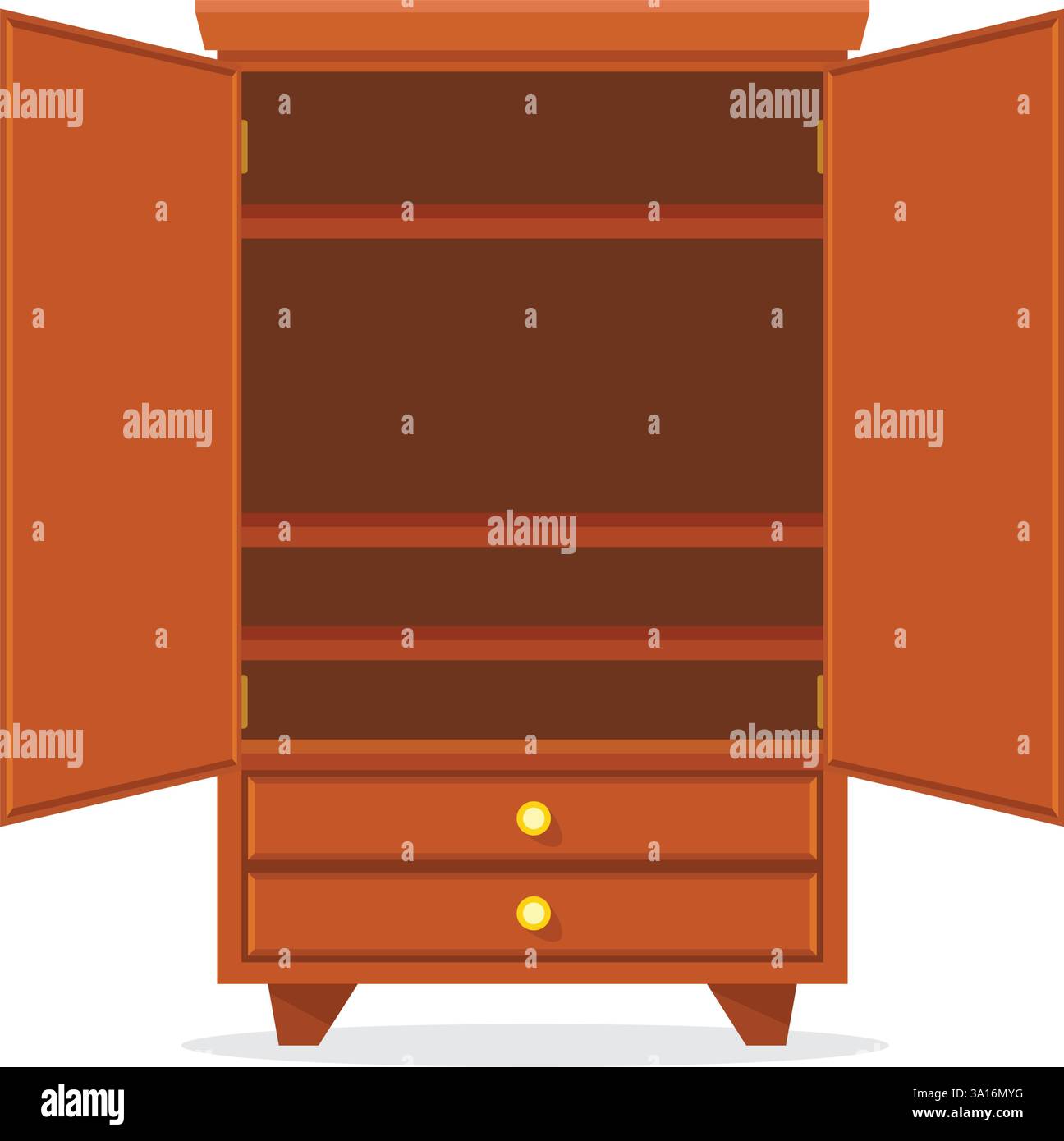 Cupboard icon in flat style. Wardrobe storage vector illustration on ...