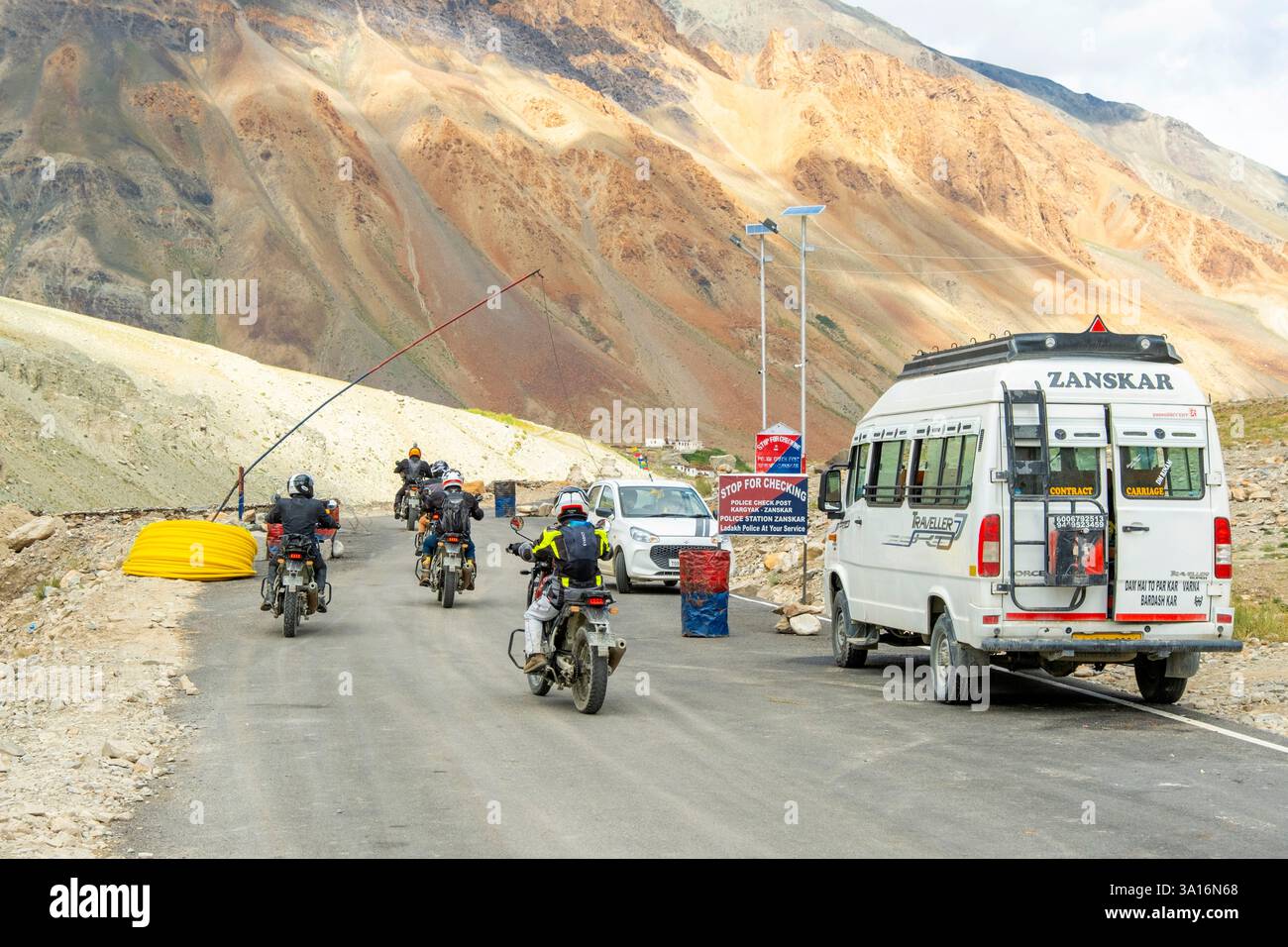 India, Ladakh state, Trans-Himalayan, motorbike tour on Royal enfield ...