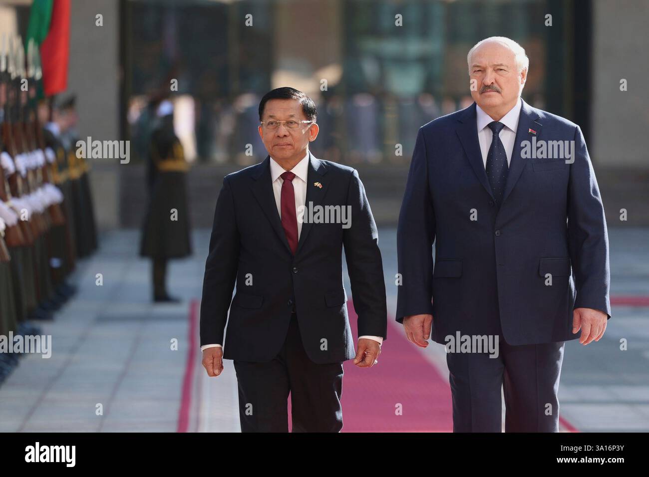 In this photo released by Belarus' Presidential Press Service, Myanmar ...