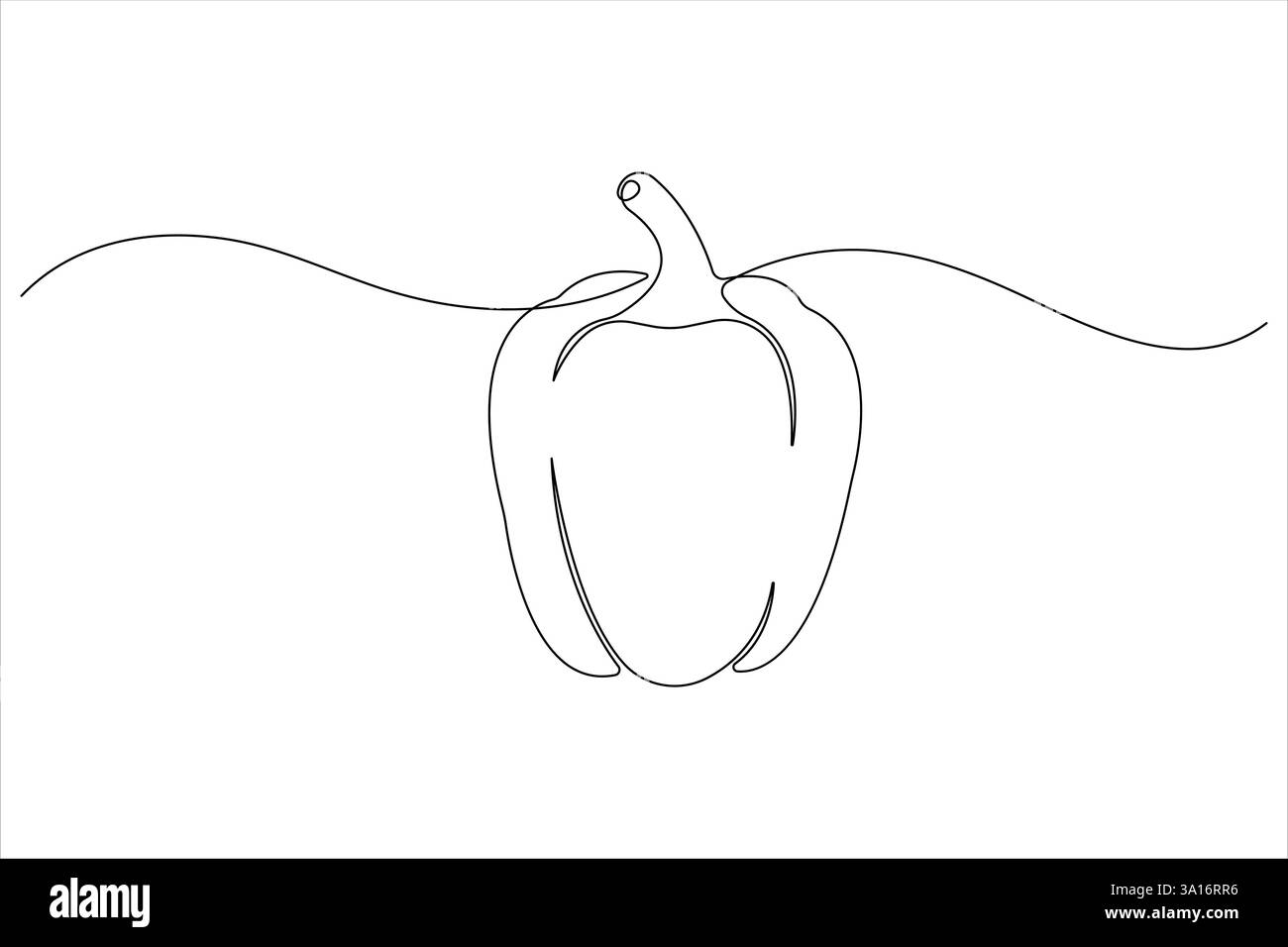 Capsicum continuous one line art drawing of vector illustration Stock ...