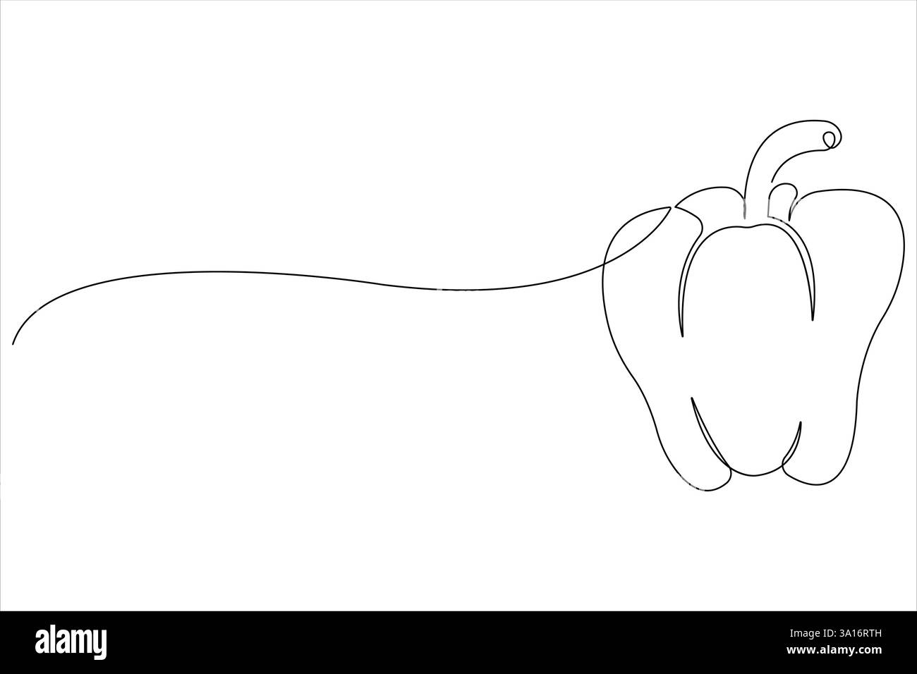 Capsicum continuous one line art drawing of vector illustration Stock ...