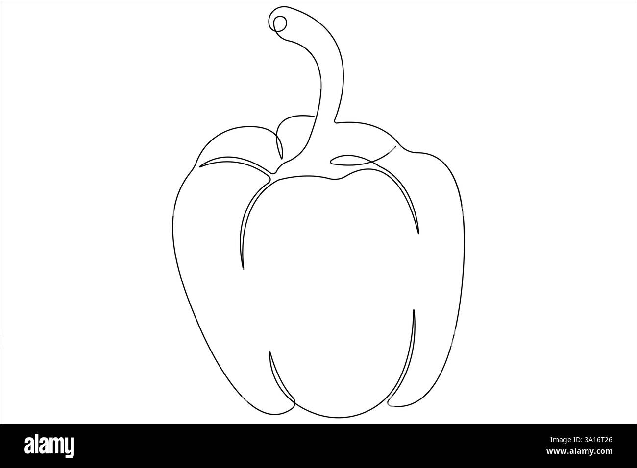 Capsicum continuous one line art drawing of vector illustration Stock ...