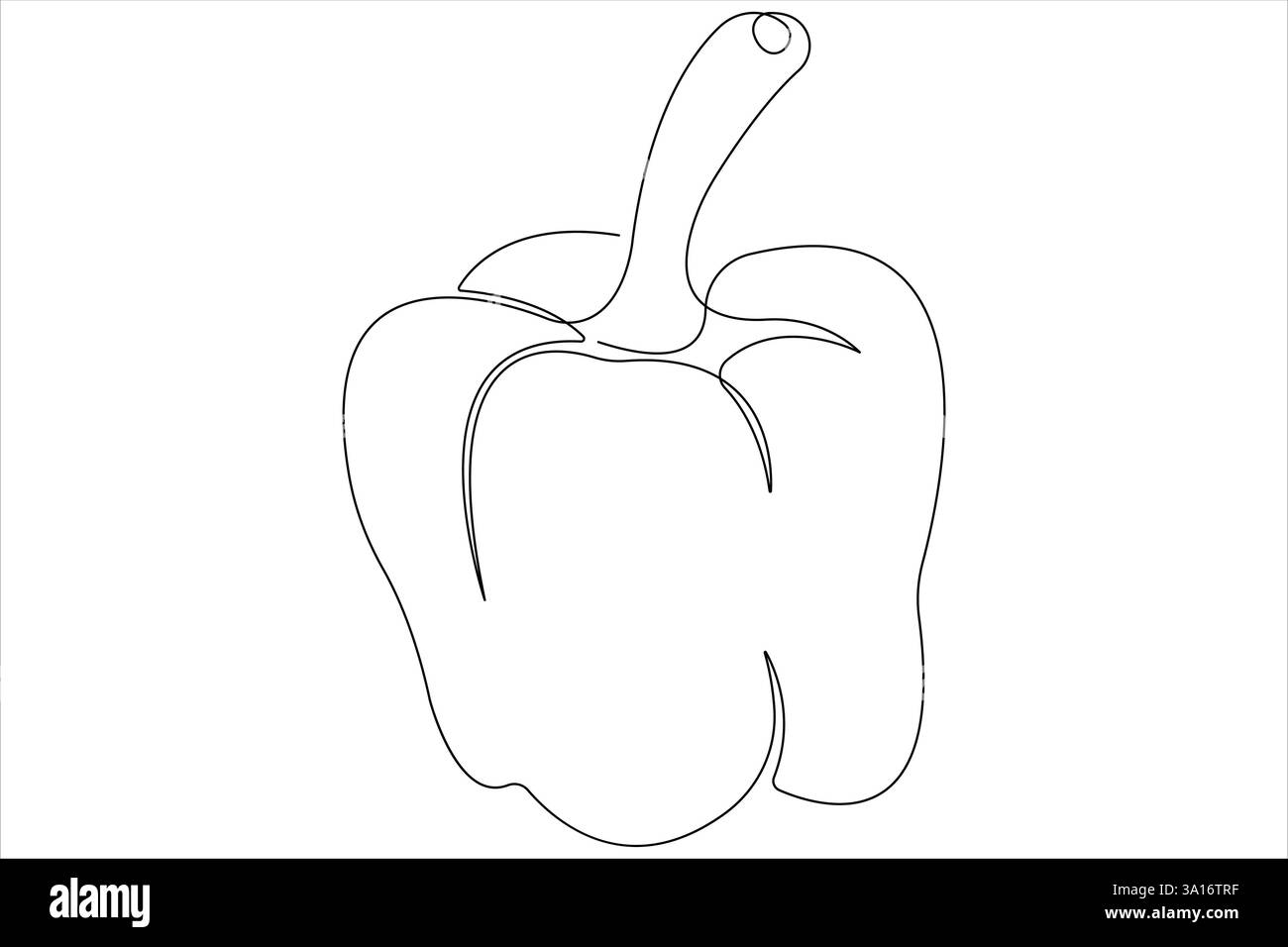 Capsicum continuous one line art drawing of vector illustration Stock ...