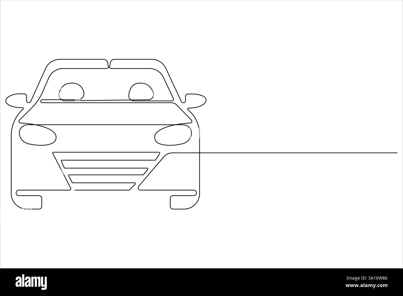 Continuous simple one line art drawing of car racing concept and ...