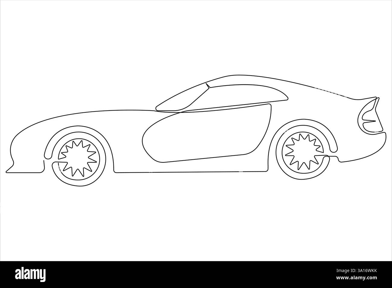 Continuous simple one line art drawing of car racing concept and ...
