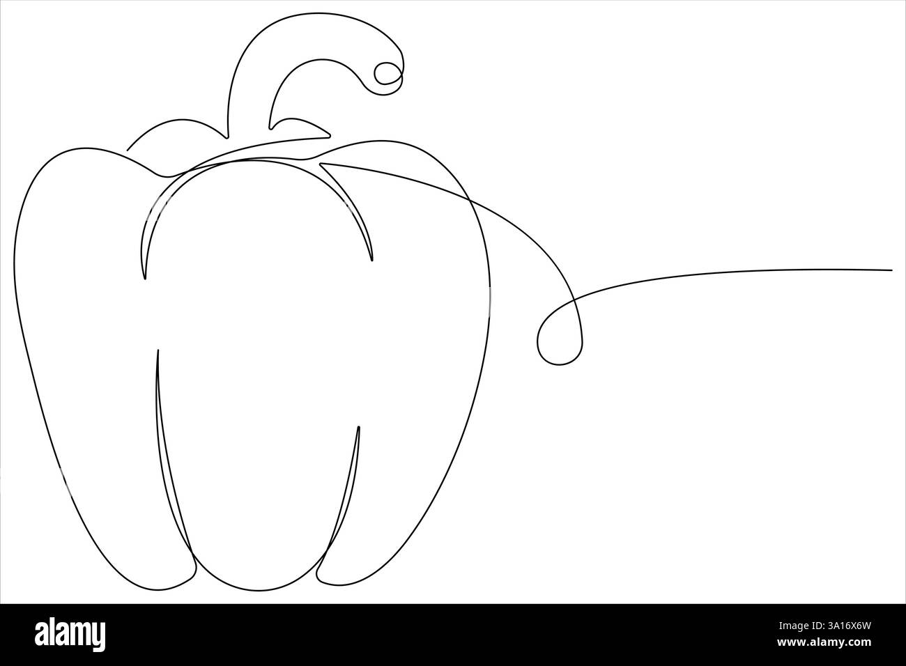 Capsicum continuous one line art drawing of vector illustration Stock ...