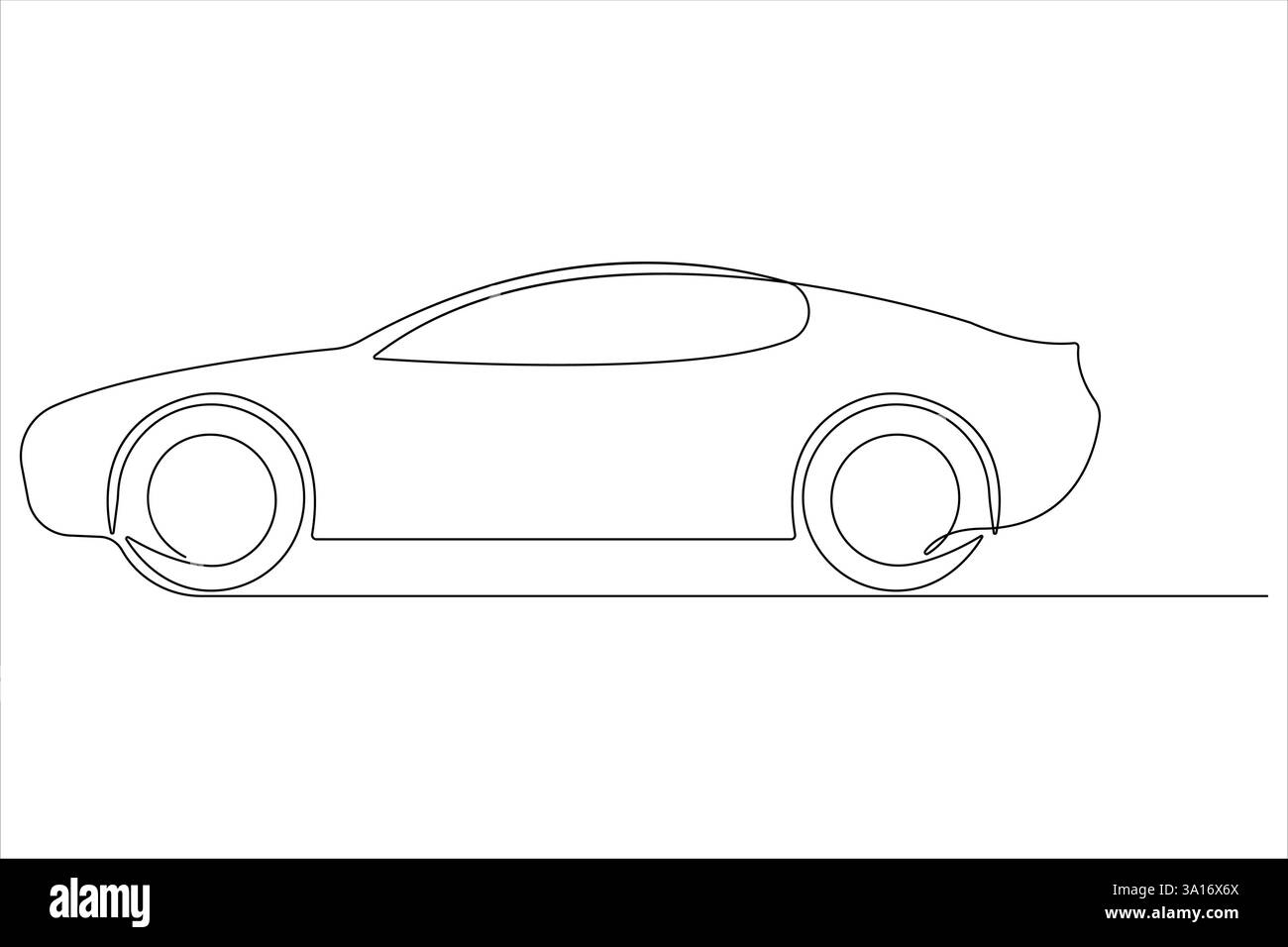 Continuous simple one line art drawing of car racing concept and ...