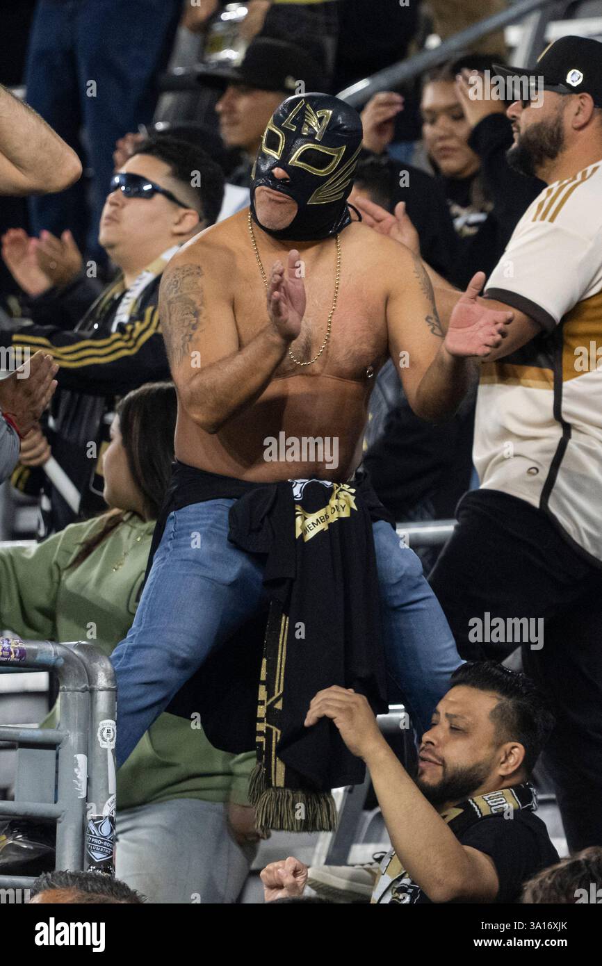 Los Angeles, United States. 04th Mar, 2025. A LAFC fan seen cheering ...