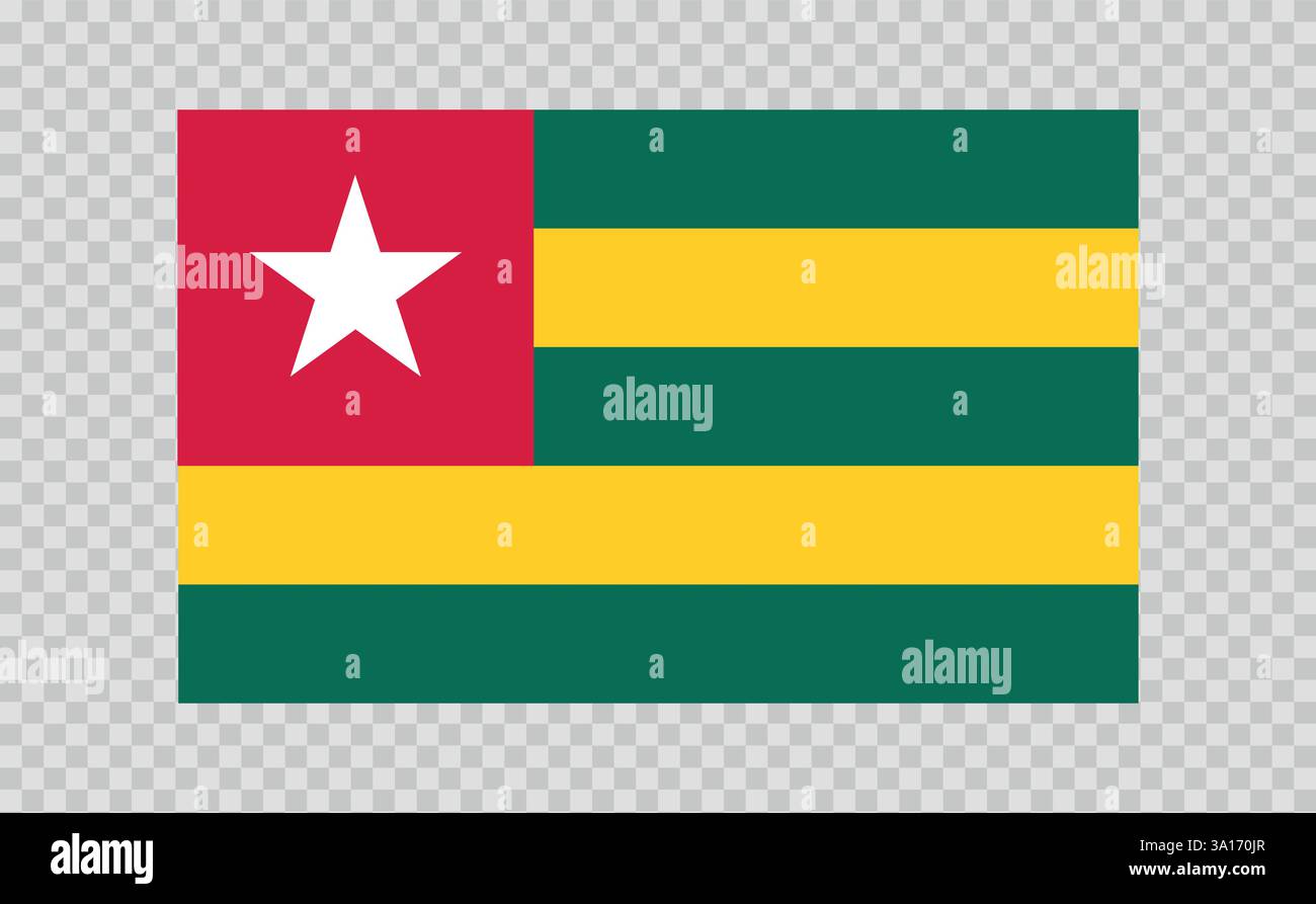 Flag of Togo. National symbol in official colors. Template icon ...