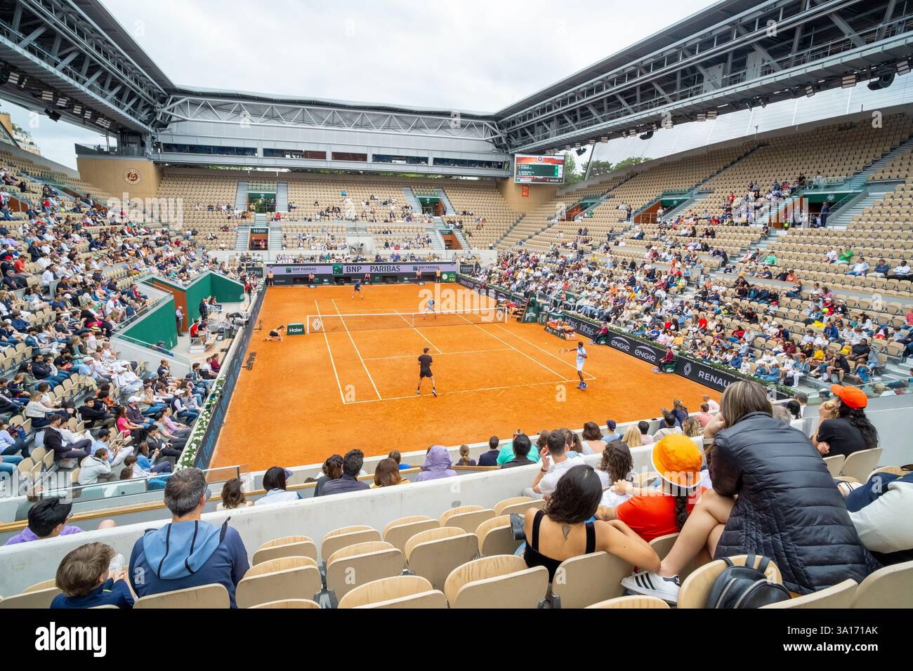 France, Paris, Roland Garros stadium, Suzanne Lenglen court Stock Photo ...