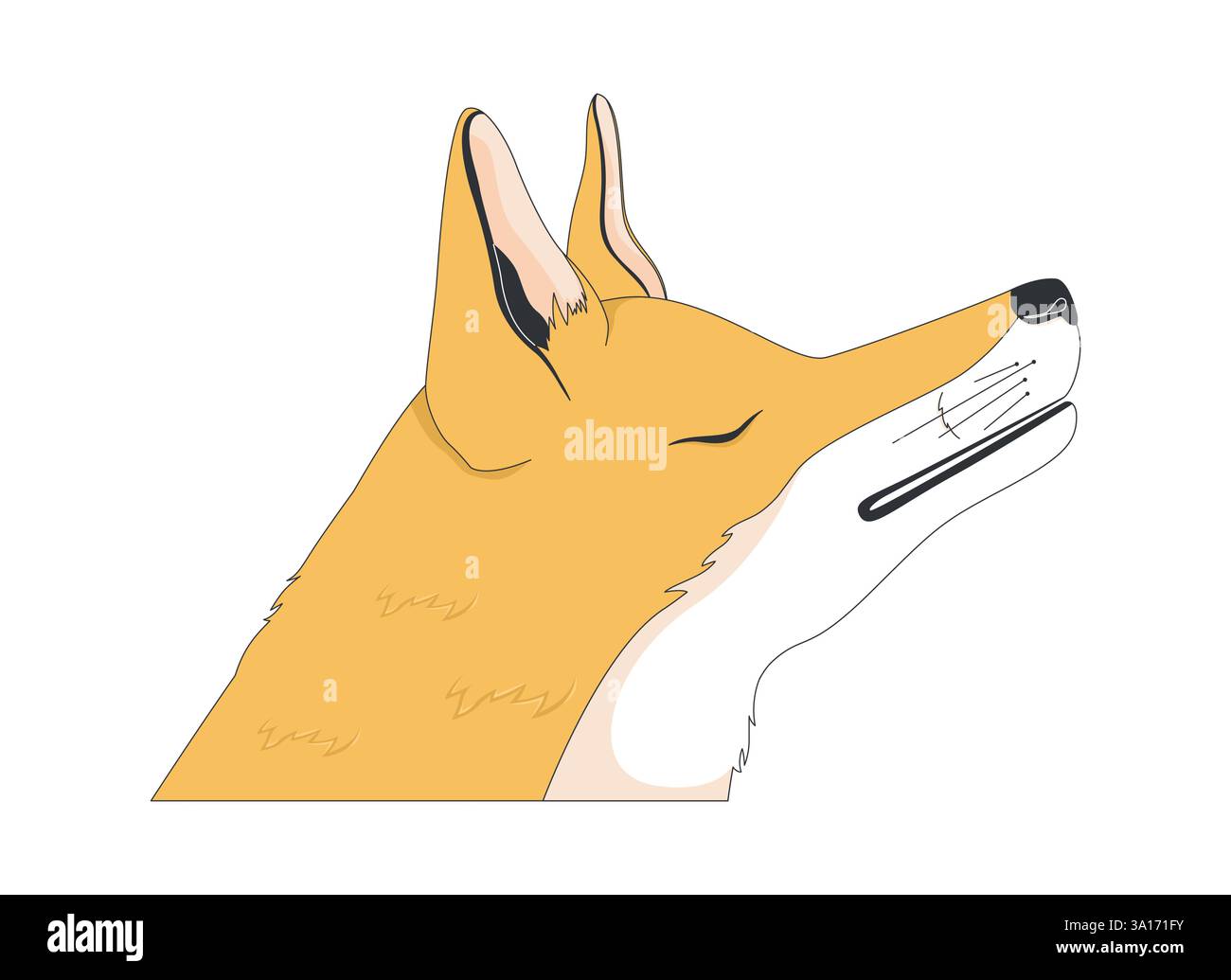 Peaceful fox with closed eyes 2D cartoon character Stock Vector Image ...