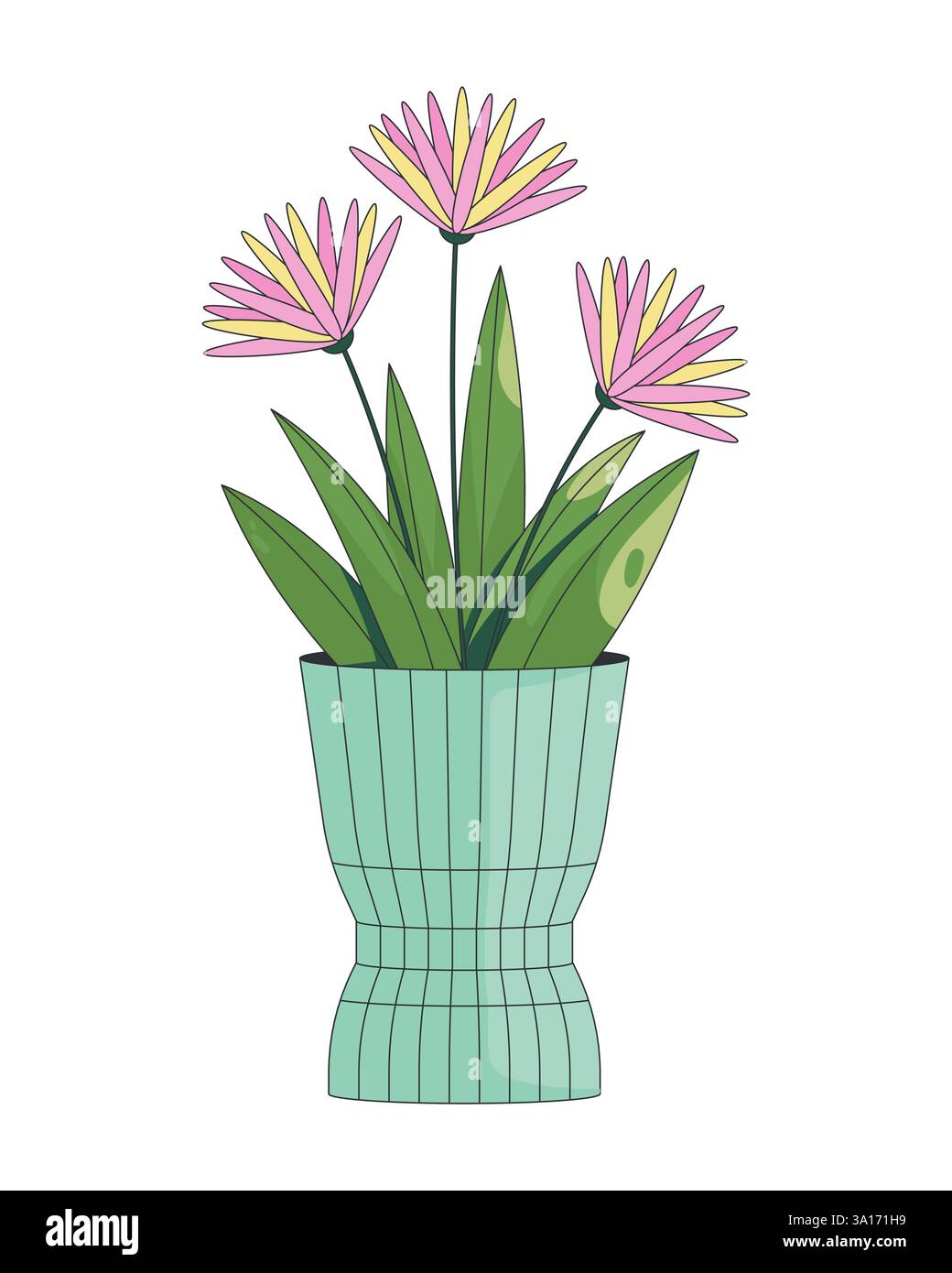 Decorative flowers plant in pot 2D cartoon object Stock Vector Image ...