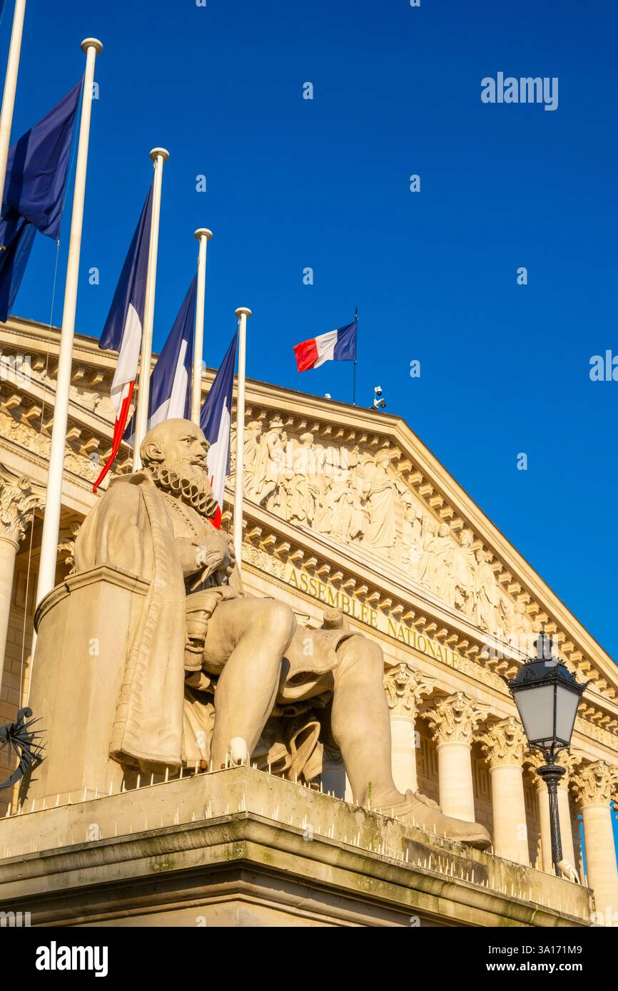France, Paris, area listed as World Heritage by UNESCO, Palais Bourbon ...