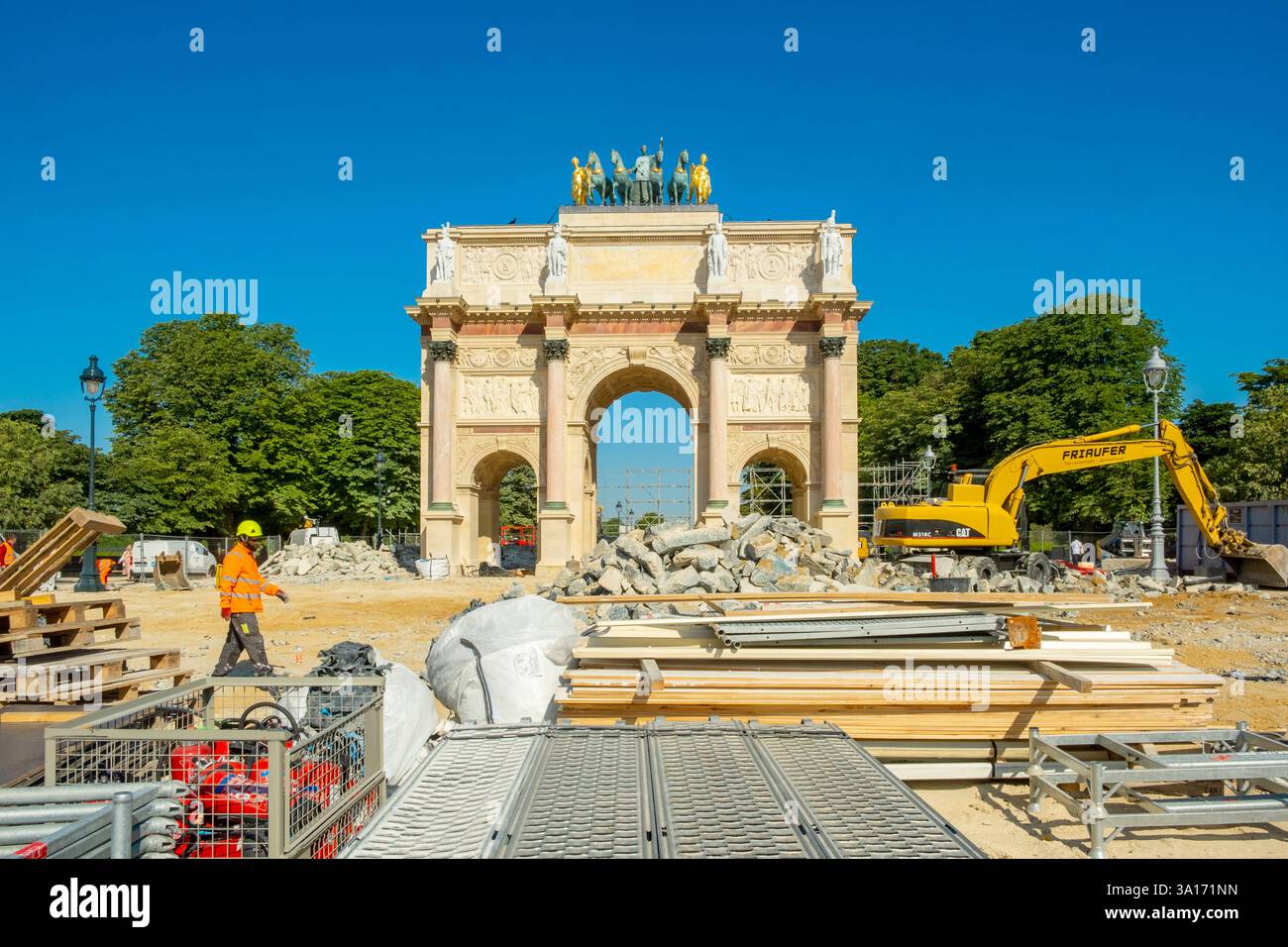 France, Paris, area listed as World Heritage by UNESCO, Arc de Triomphe ...