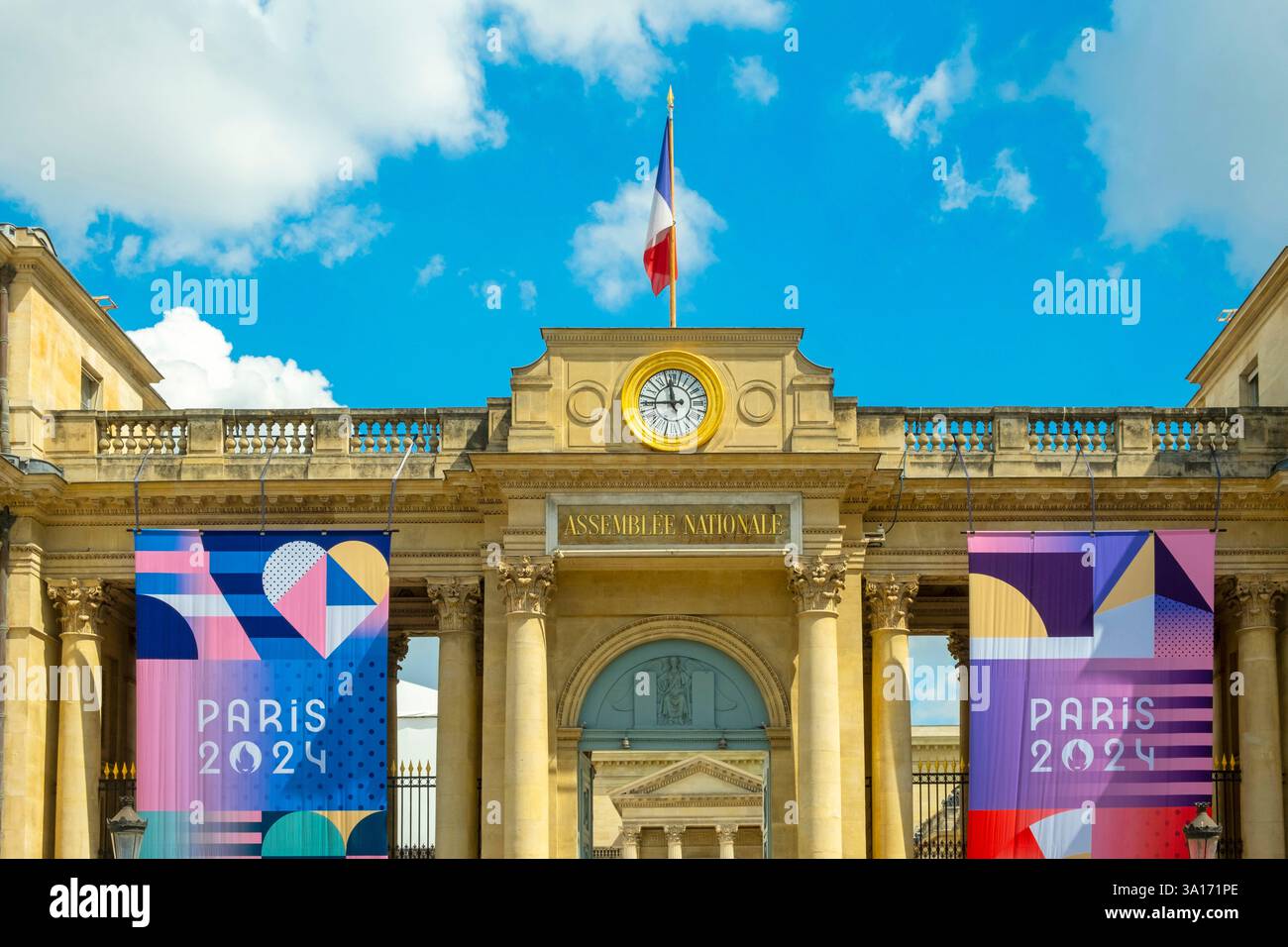 France, Paris, area listed as World Heritage by UNESCO, Palais Bourbon ...