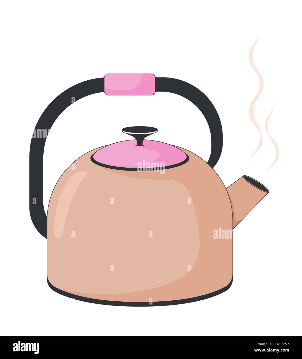 Stove kettle with steam 2D cartoon object Stock Vector Image & Art - Alamy