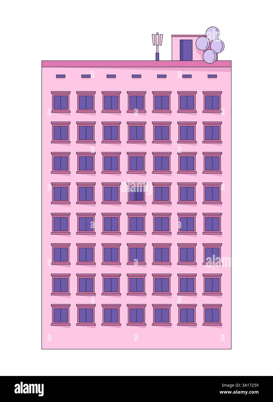 Mid-rise residential building property 2D cartoon object Stock Vector ...