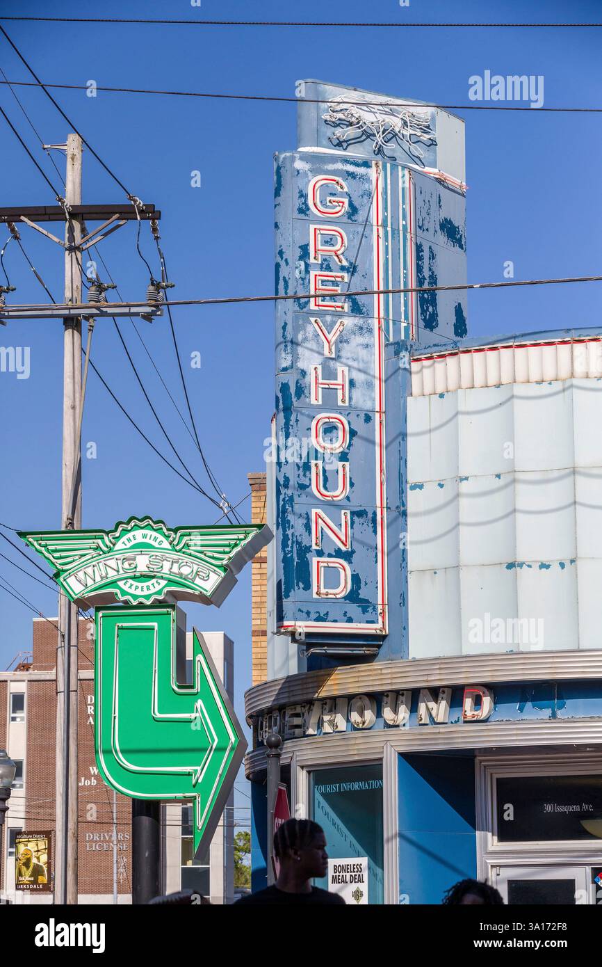 United States, Mississippi, Clarksdale, sign of actor Morgan Freeman's ...