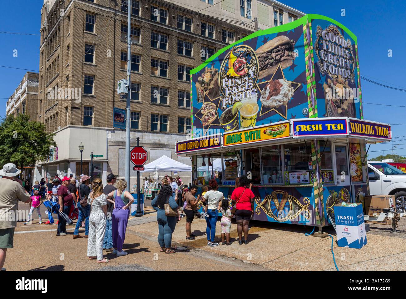 United States, Mississippi, Clarksdale, Juke Joint Festival, queue in ...