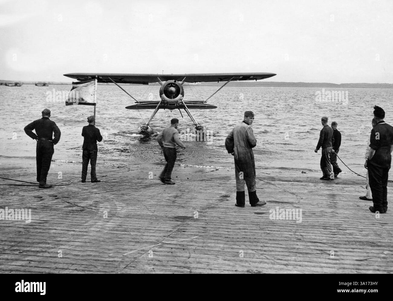 Heinkel He 114 seaplane at a naval air base. [automated translation ...