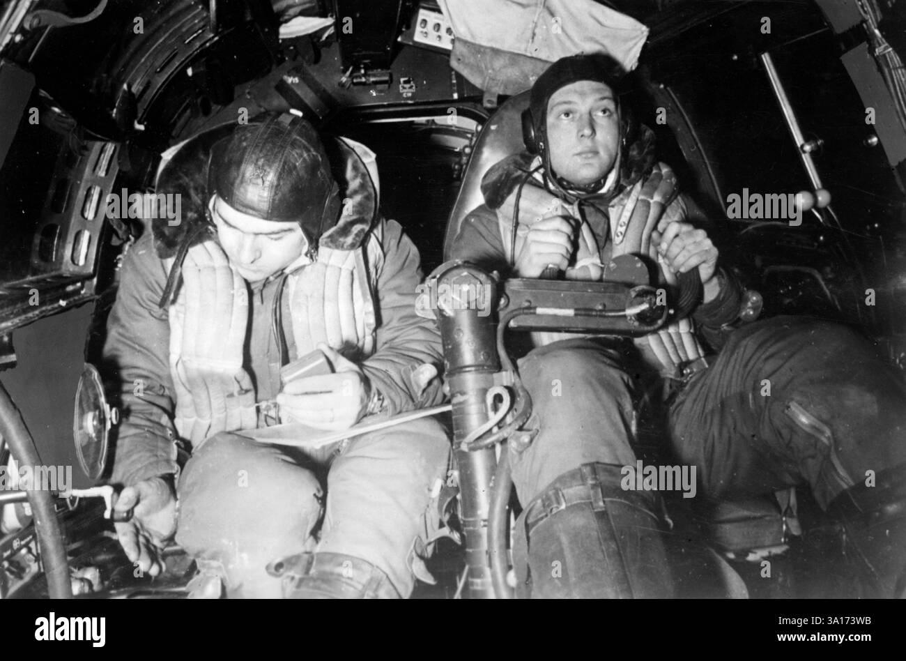 View into the cockpit of a German fighter plane on a mission over ...