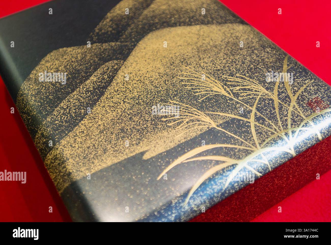 A lacquerware box decorated with gold leaf is on display at Hakuichi in ...