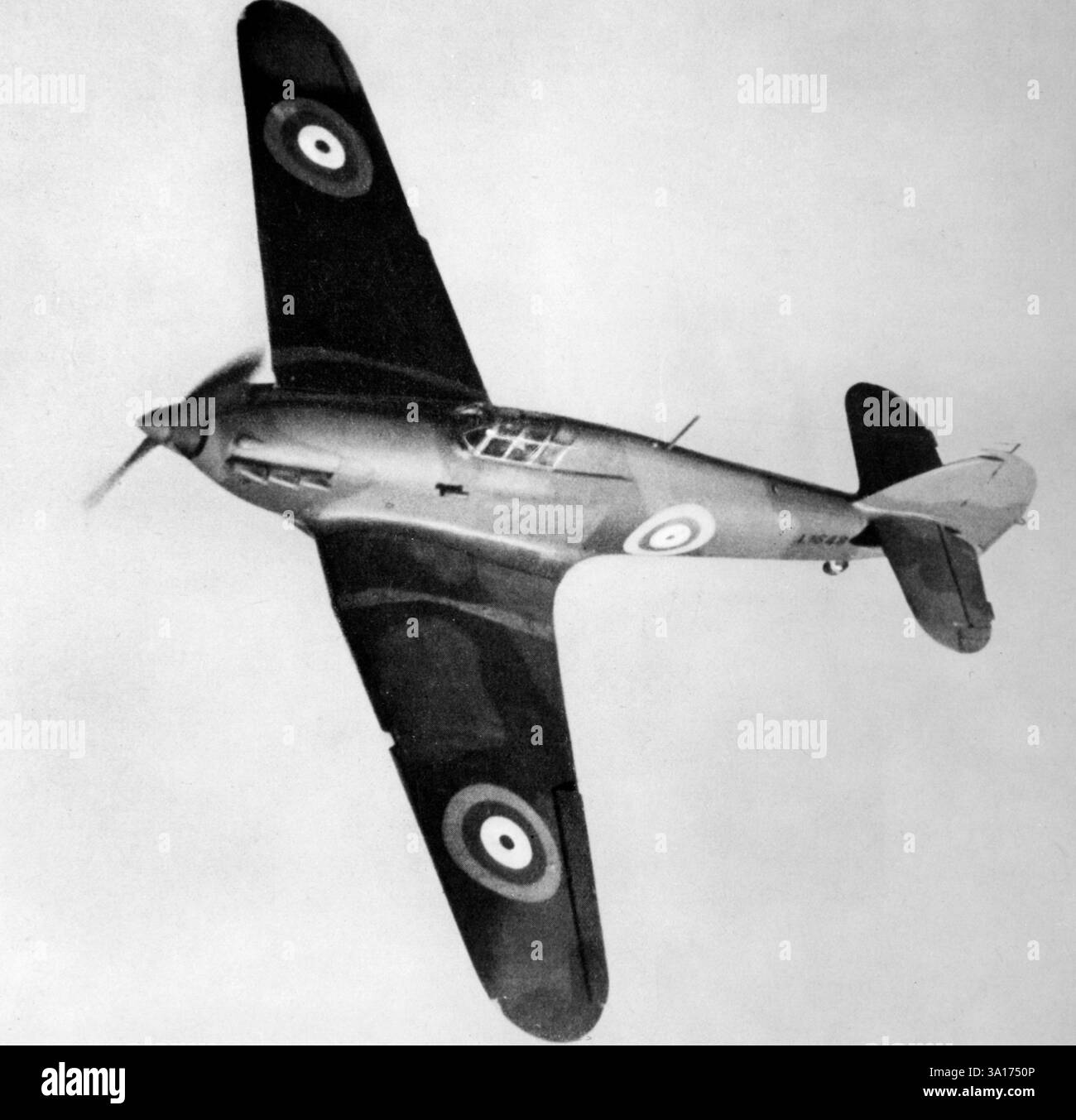 Battle of Britain: British fighter plane Hawker Hurricane. [automated ...