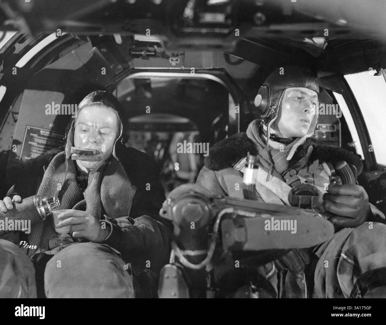 "Pilots in the cockpit of a Heinkel He 111. Film scene from ...