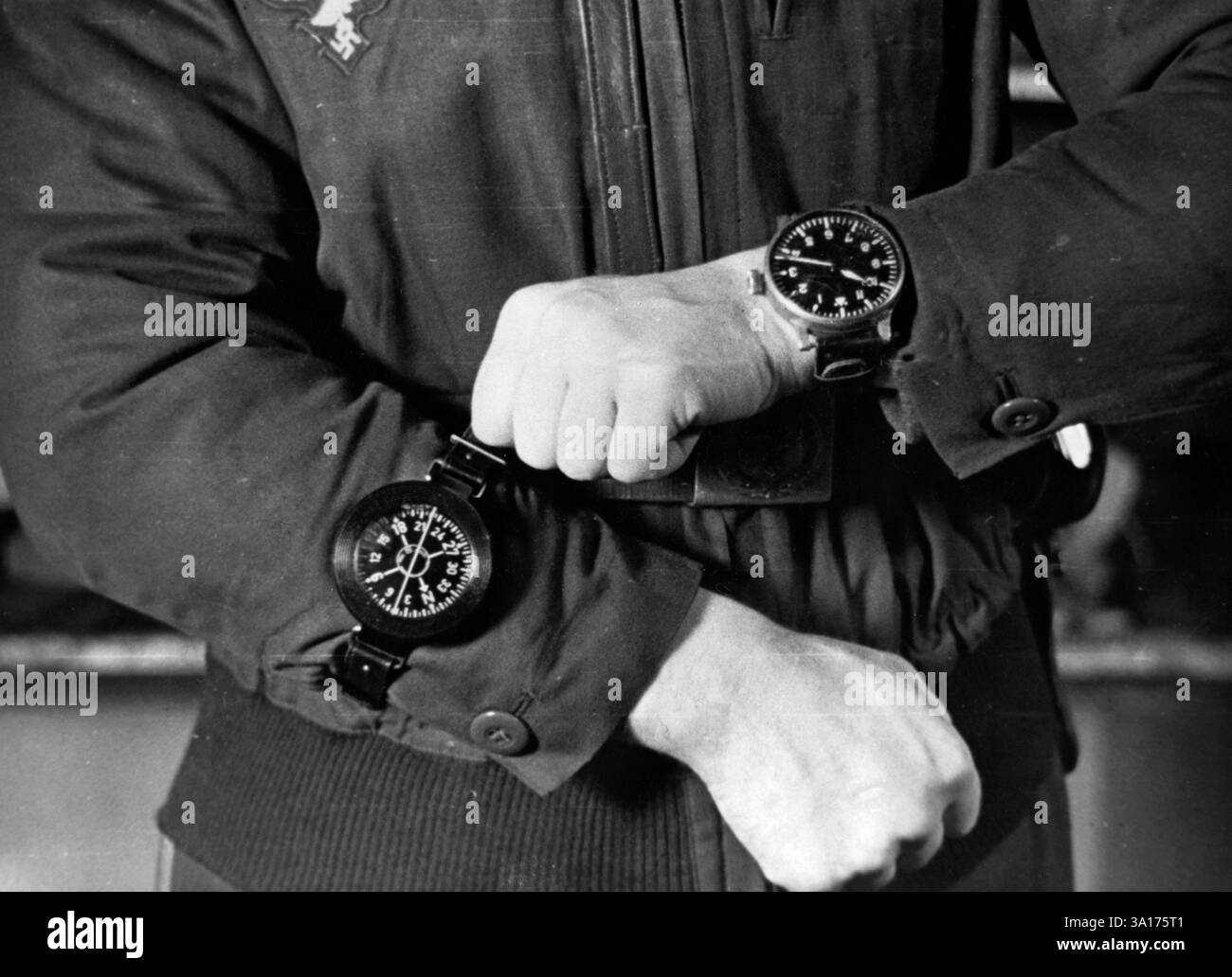 A Luftwaffe pilot before take-off on an enemy flight to England. He ...