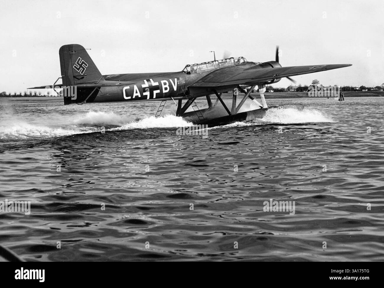 A Heinkel He 115 of the German Air Force at take-off (registration CA ...