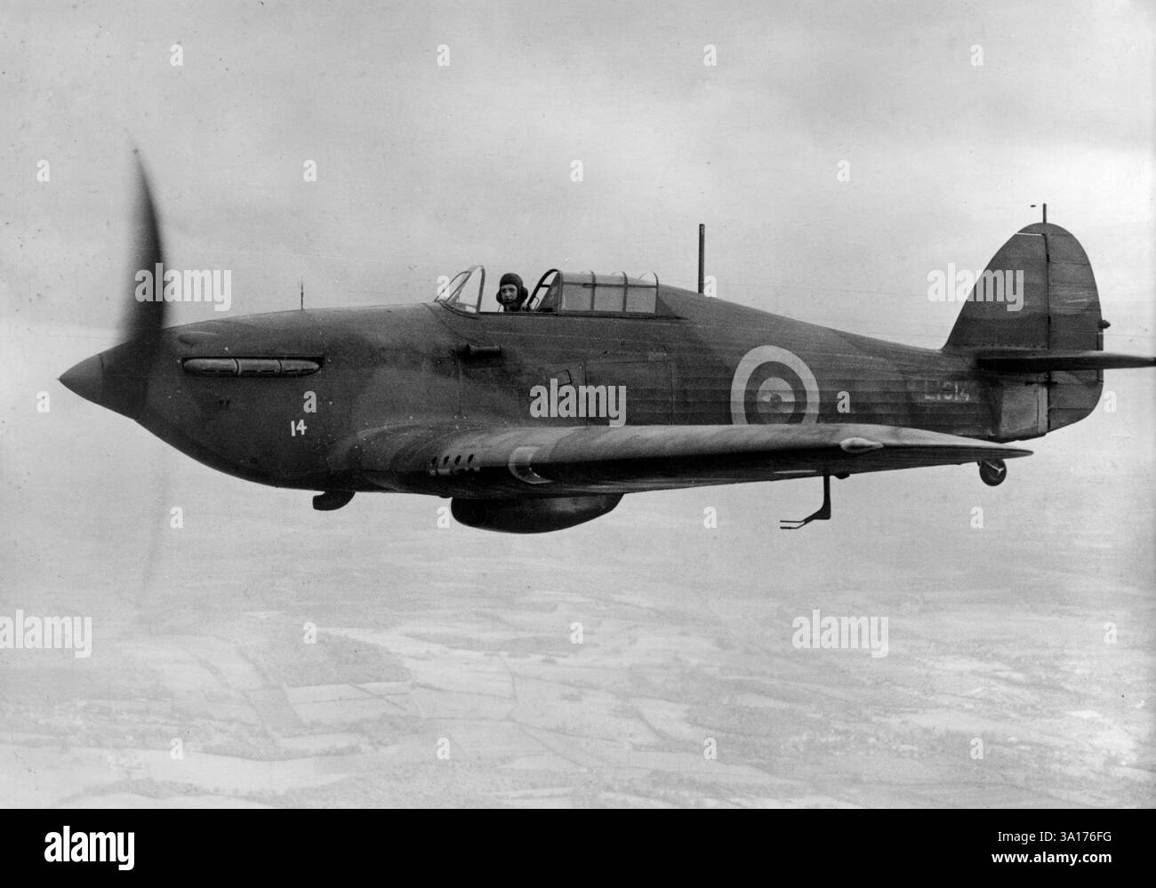 Battle of Britain: British fighter plane Hawker Hurricane. [automated ...