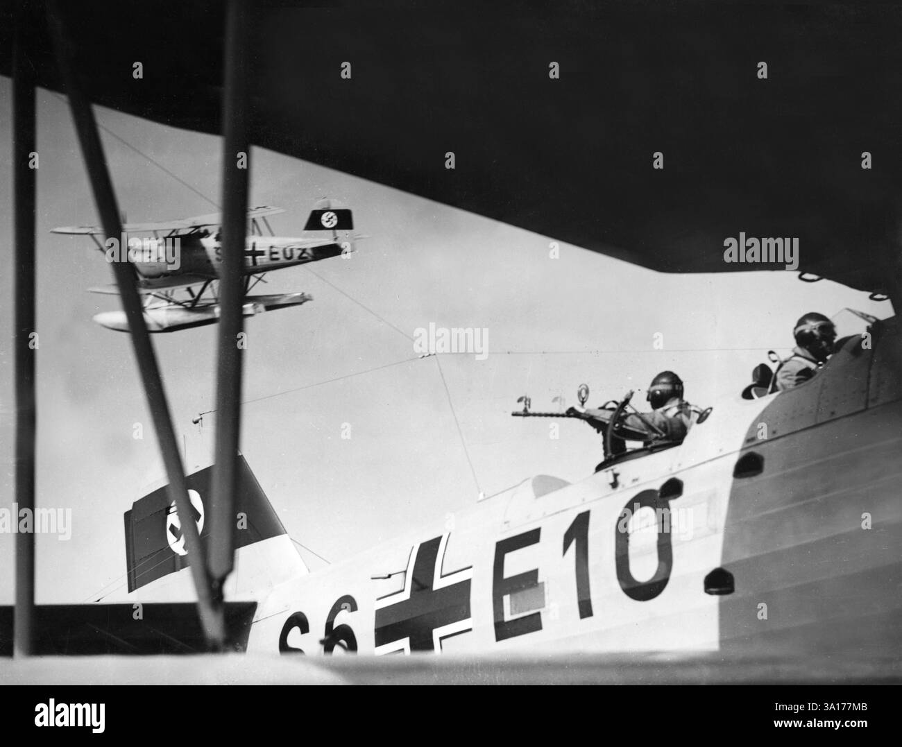 Heinkel He 60 seaplane on the platform of the Kiel-Holtenau naval air ...
