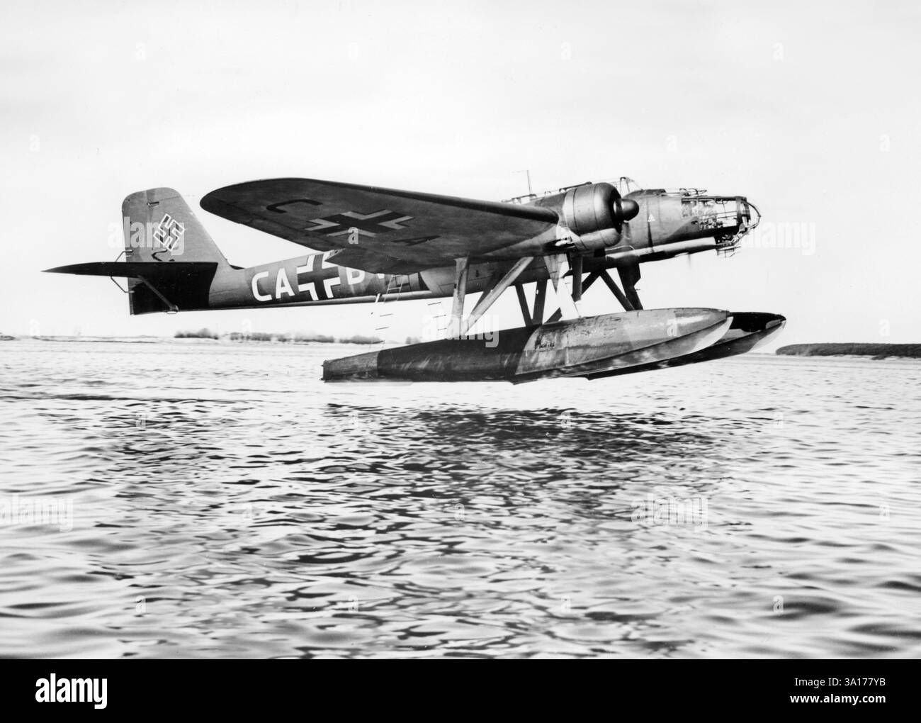 A Heinkel He 115 of the German Air Force taking off. [automated ...