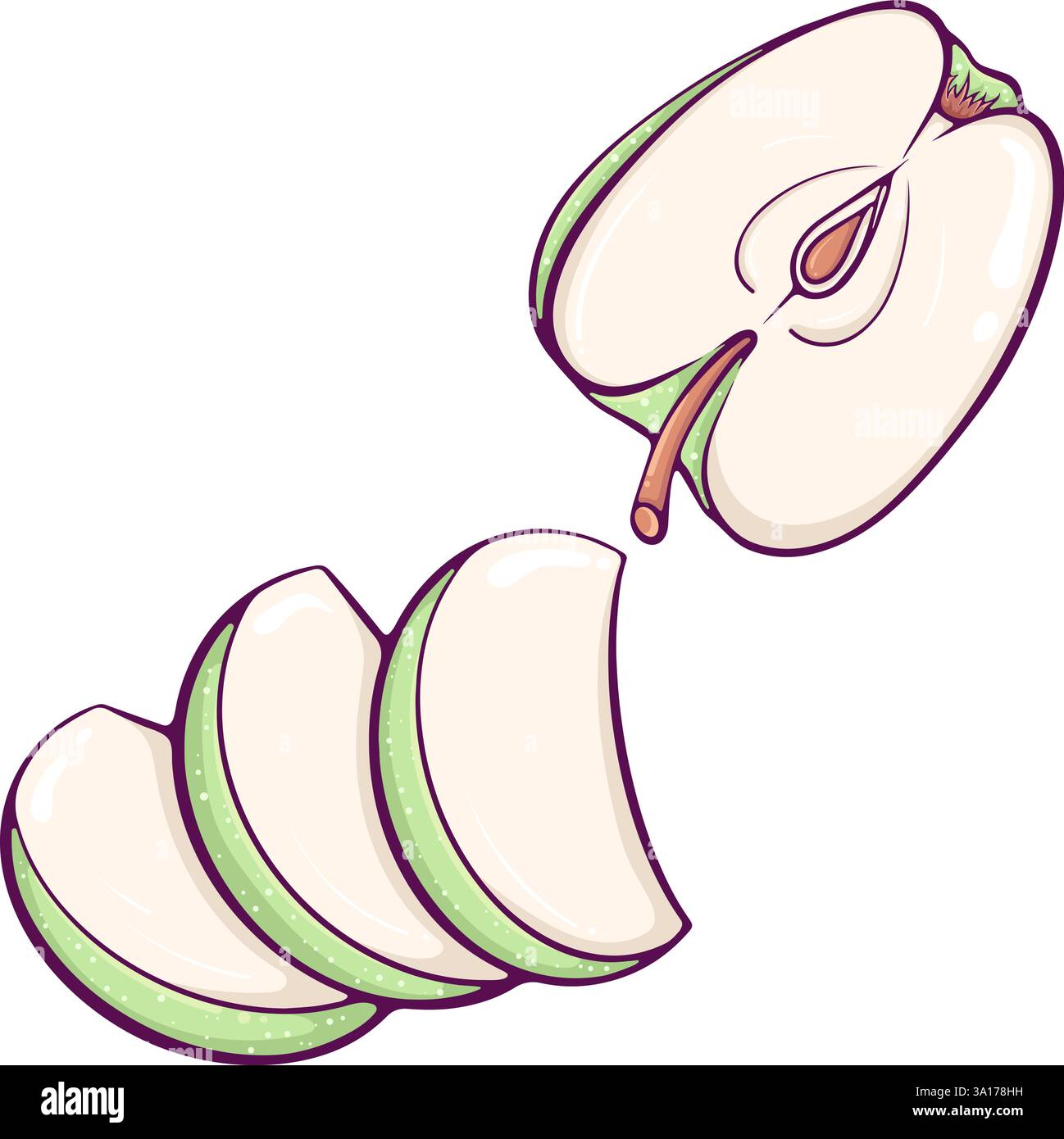 Apple sliced isolated Stock Vector Images - Alamy
