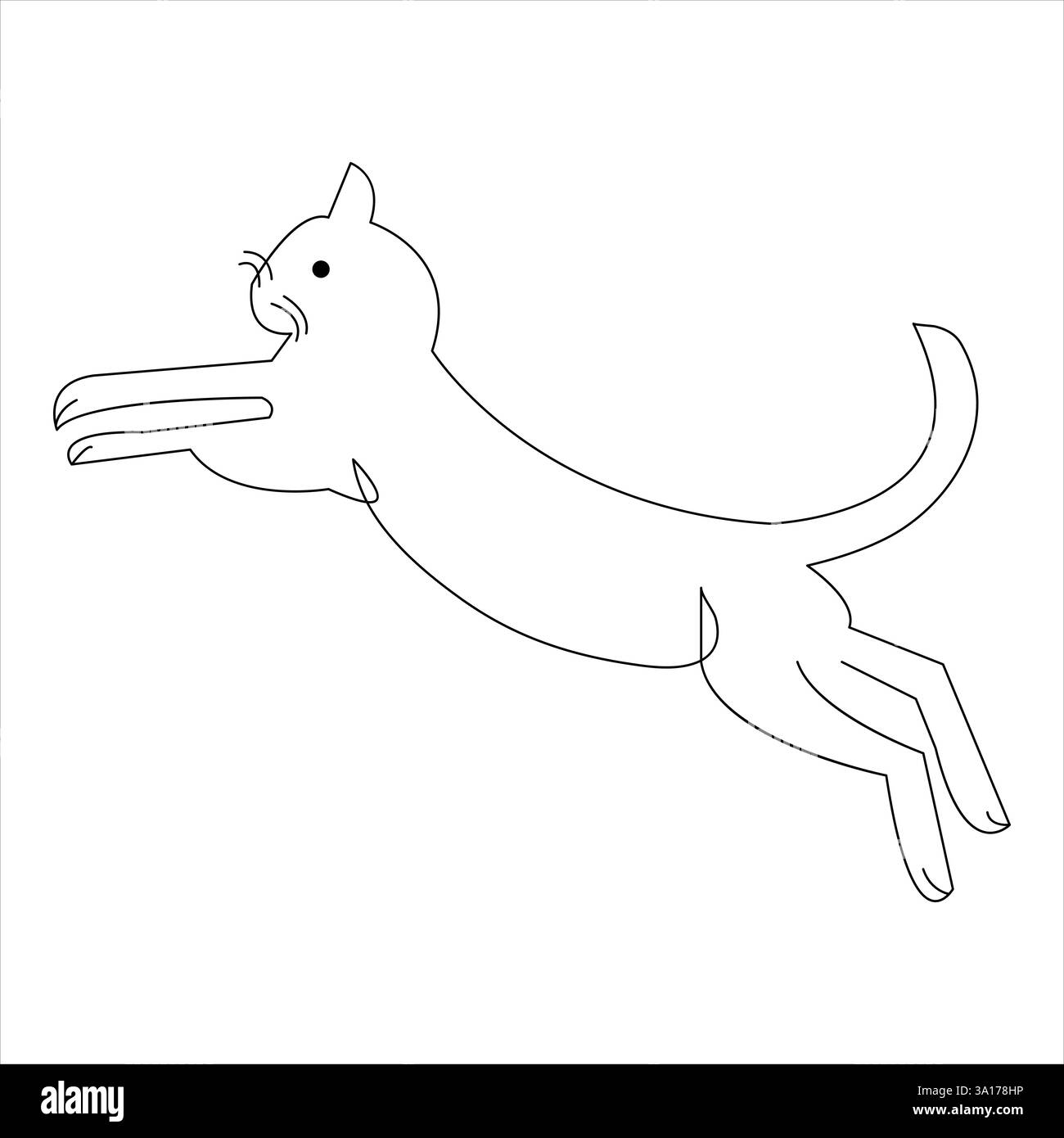 Cat pet single line art drawing continuous outline silhouette vector ...