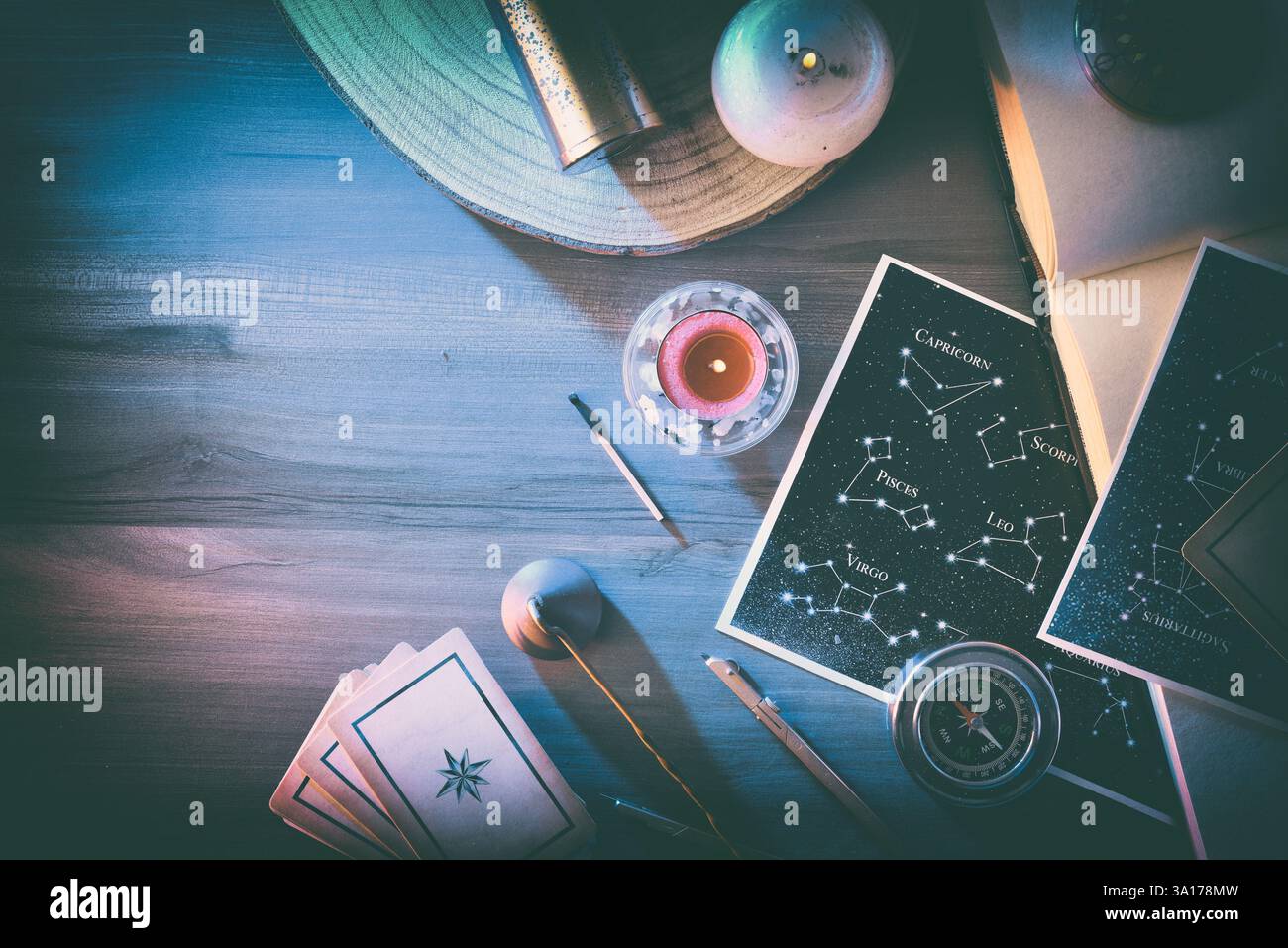 Esoteric astrological background detail with map with constellations ...