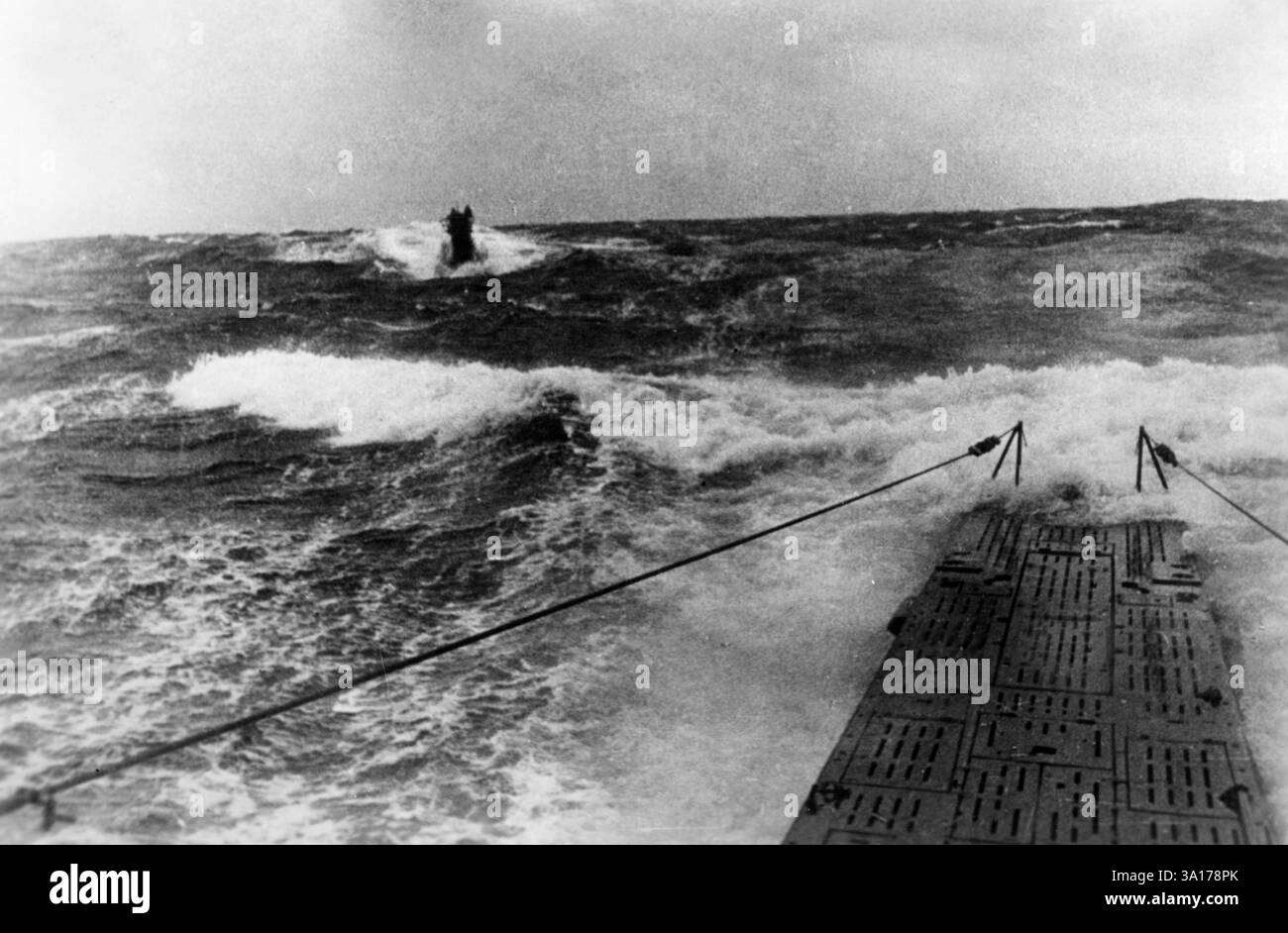 Rendezvous of two German submarines in the Atlantic. Photo: Buchheim ...