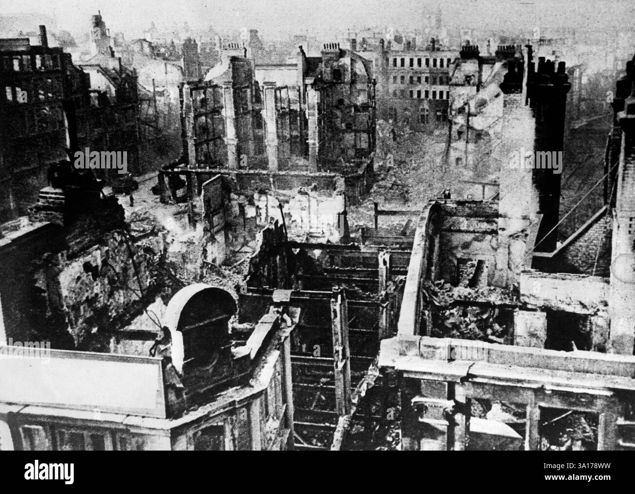 Battle of Britain: View of destroyed buildings in London from St. Paul ...