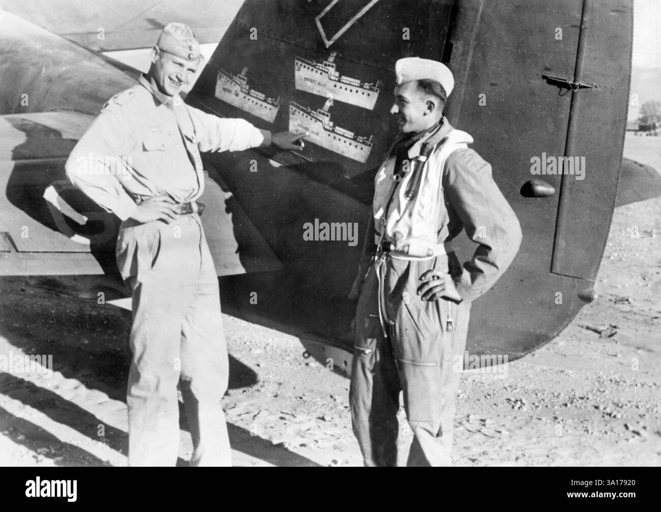 The crew of a German fighter plane placed three markings on the tail ...