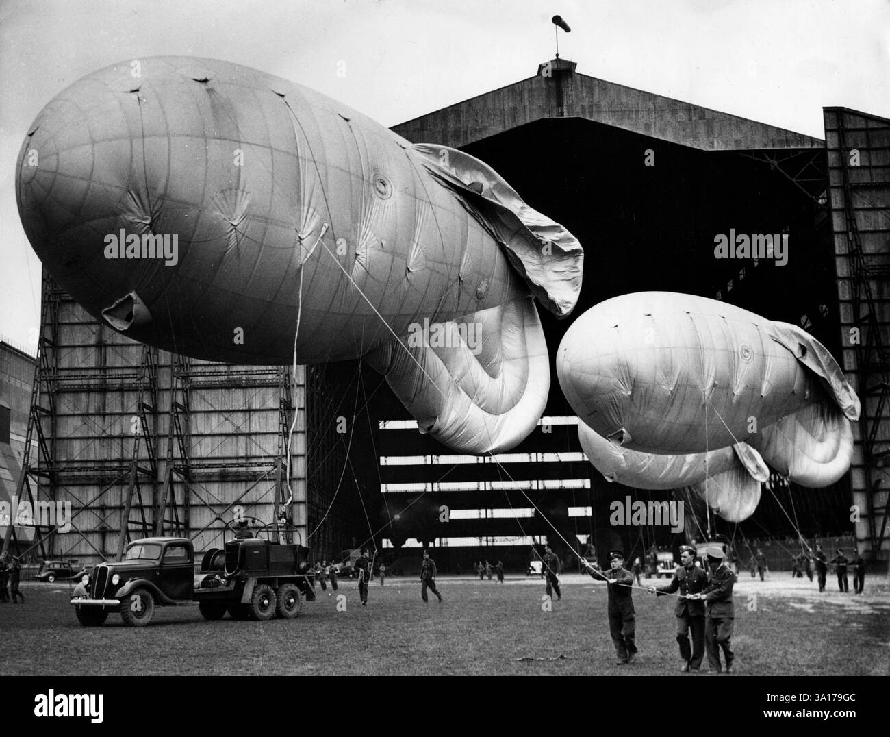 Battle of Britain: British barrage balloons are brought out of their ...