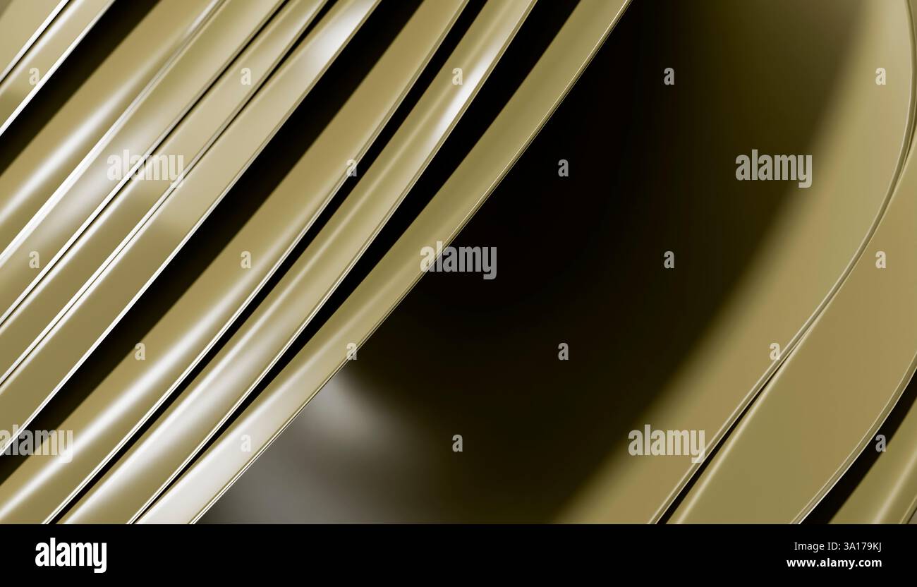 Golden abstract curved lines forming a smooth shape Stock Photo - Alamy