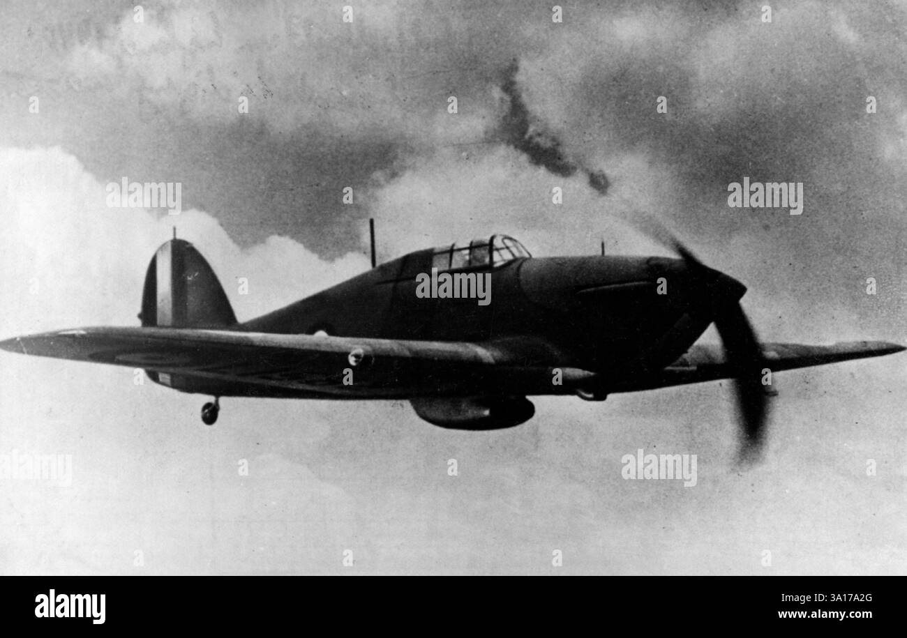 Battle of Britain: British fighter plane Hawker Hurricane. [automated ...
