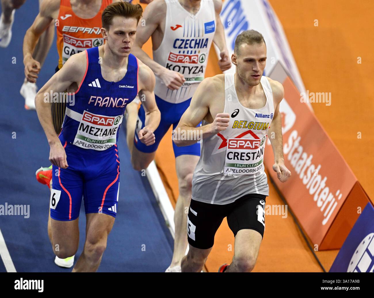 French Yanis Meziane and Belgian Eliott Crestan pictured in action ...