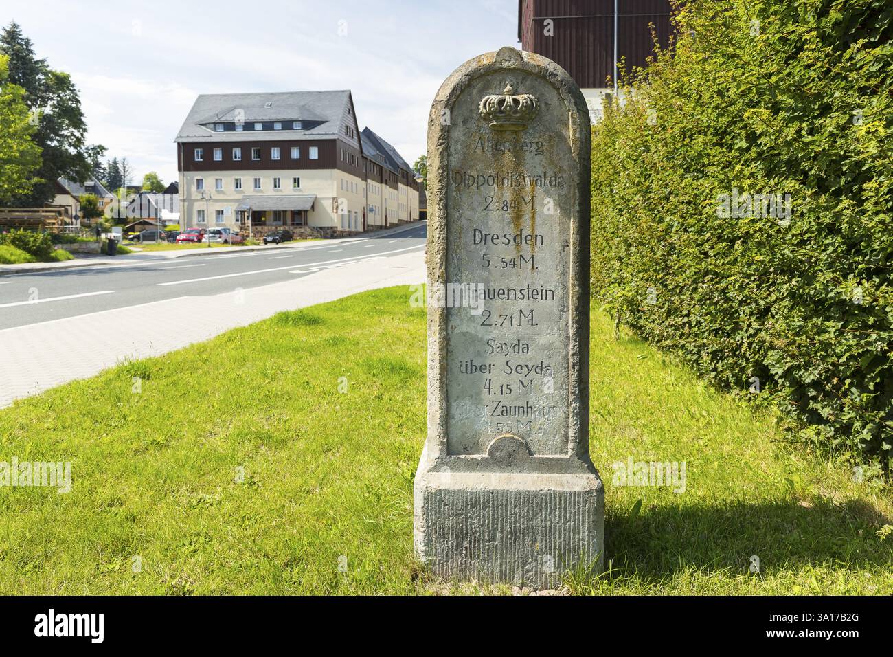 Royal Saxon Station Stone in Altenberg, Osterzgebirge, Saxony, Germany ...