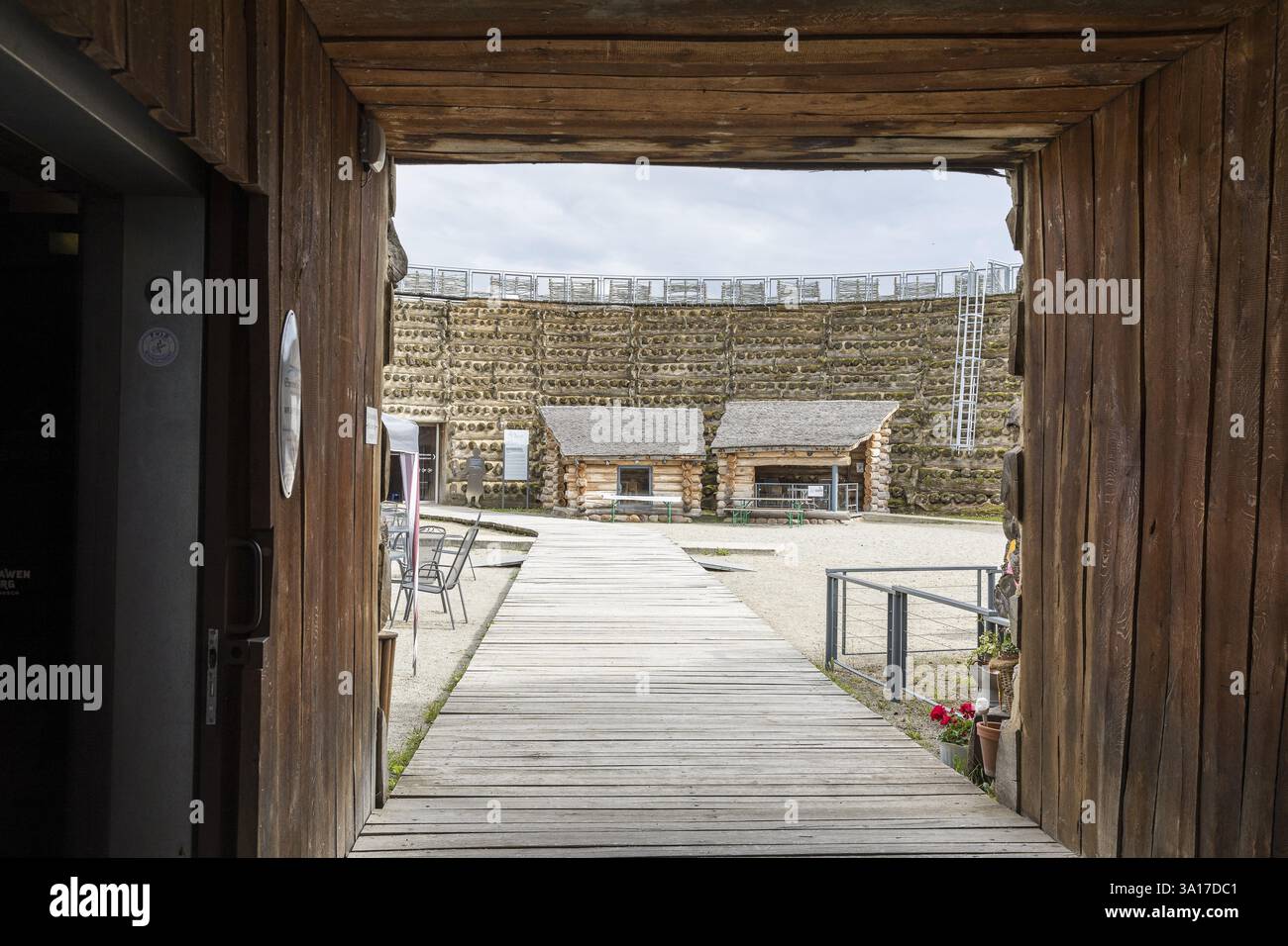Faithful replica of the Slavic castle Raddusch, view of the inner ...