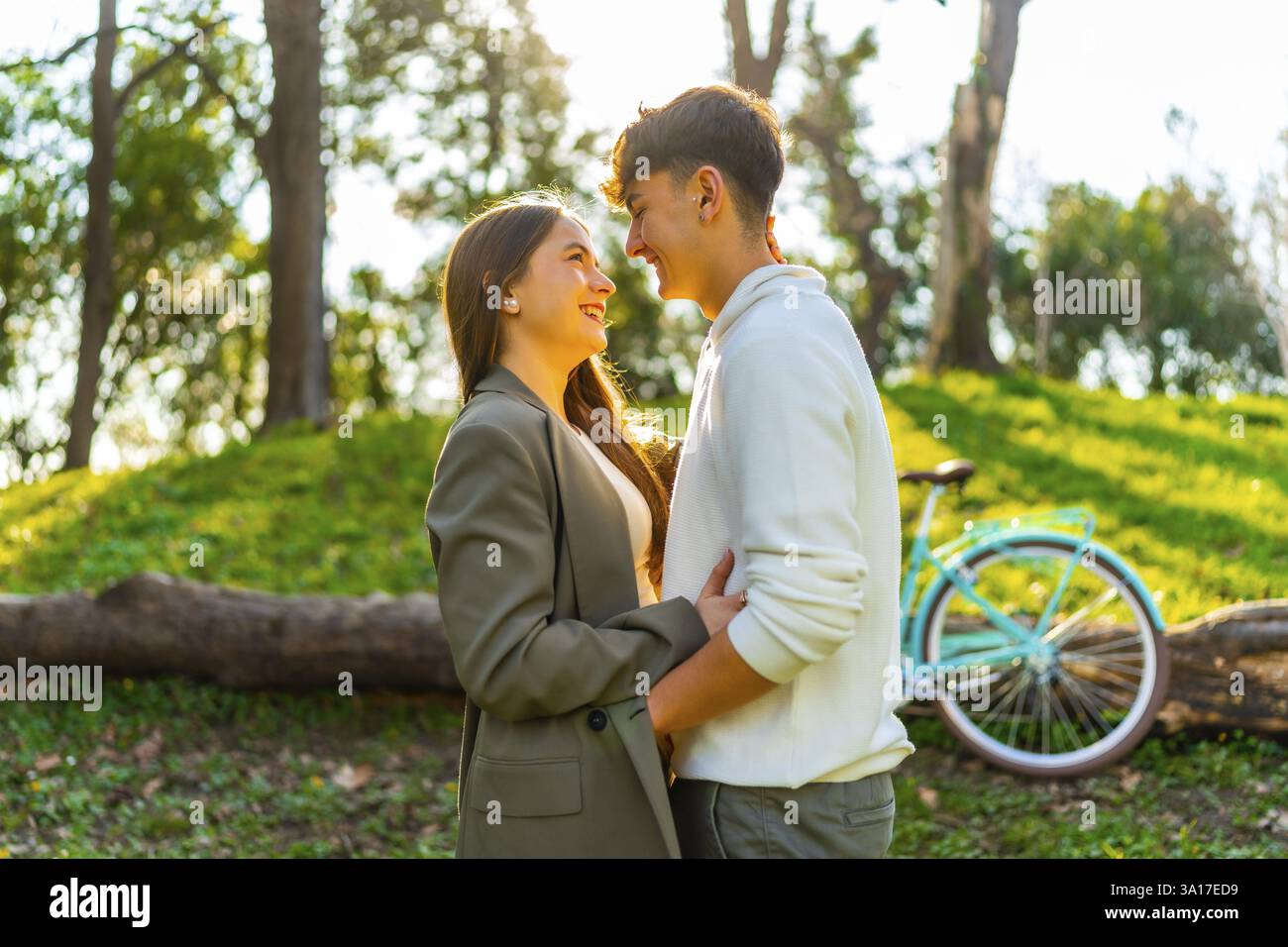 Contented young man embracing moment hi-res stock photography and ...
